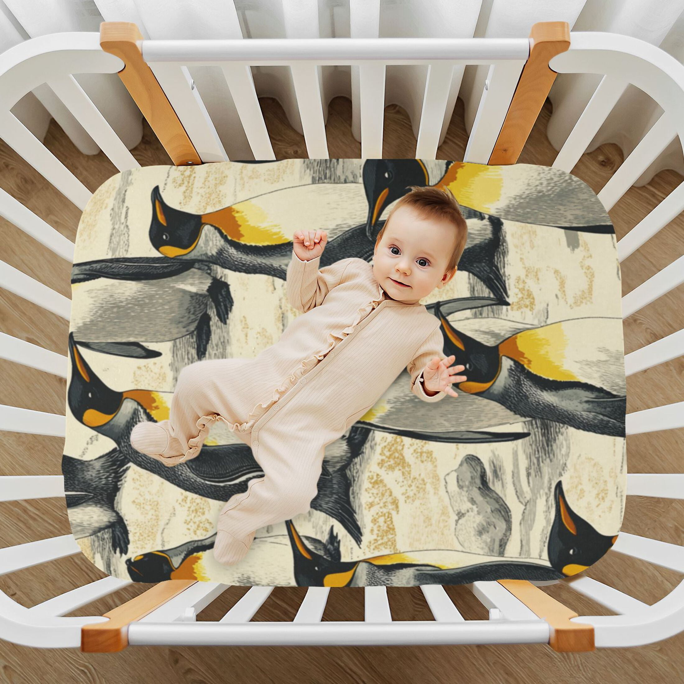 WOBOGO King Penguin Baby Crib Sheets Super Soft Microfiber Playard ...