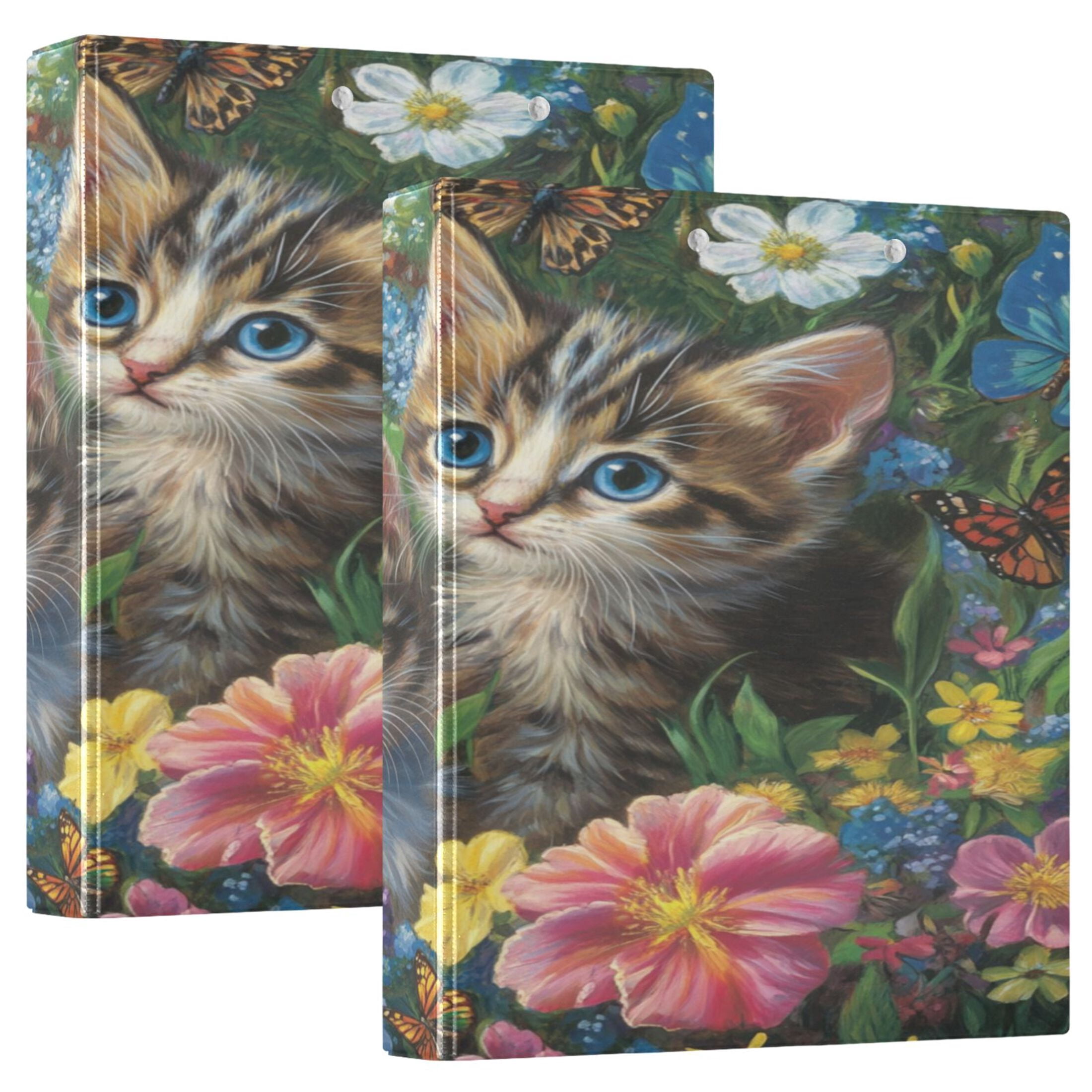WOBOGO Kitten Flower Picture File Folders Extra Large Capacity to Hold ...