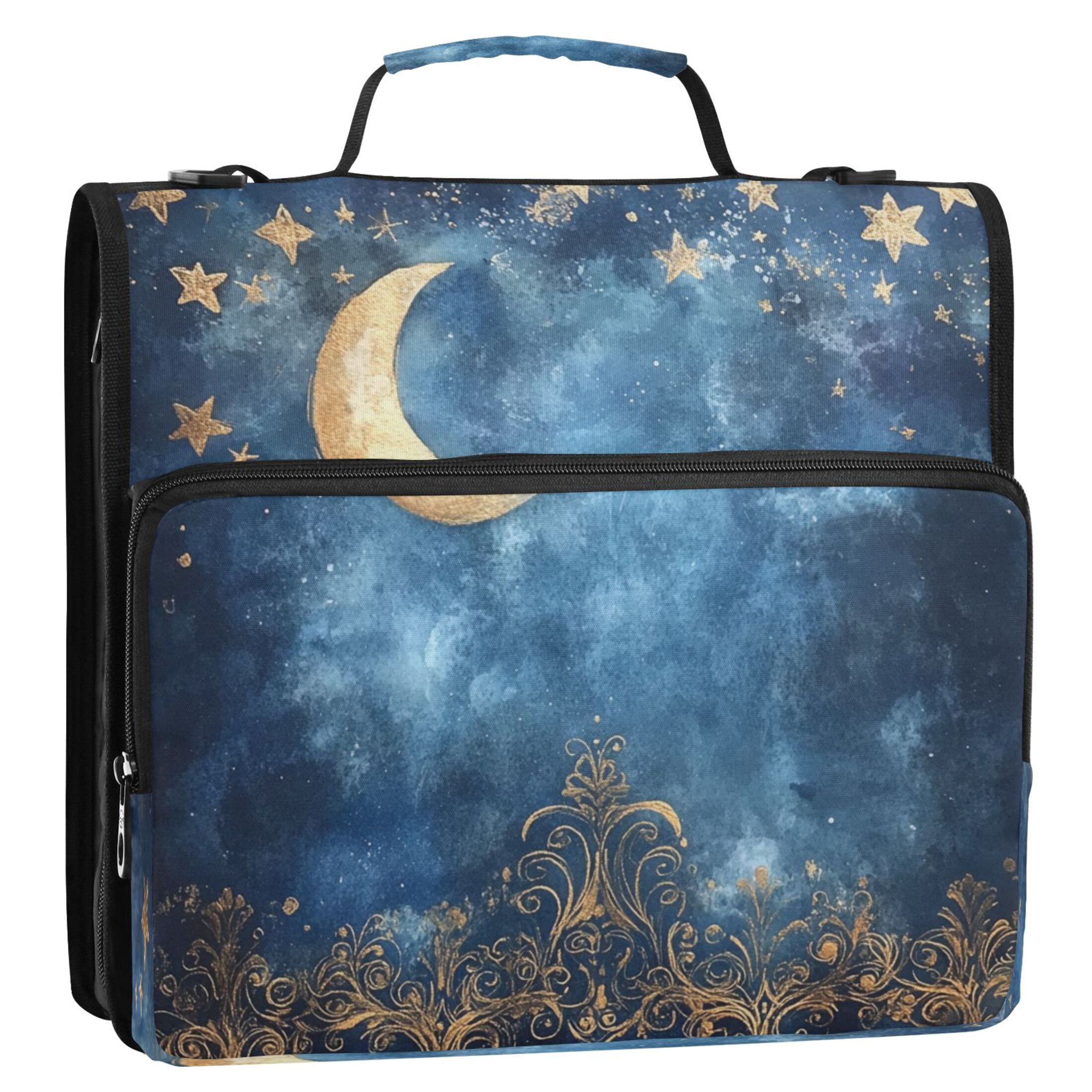 WOBOGO Lacy Night Sky Ring Binder Bag 1.5in Folder Organizer with ...