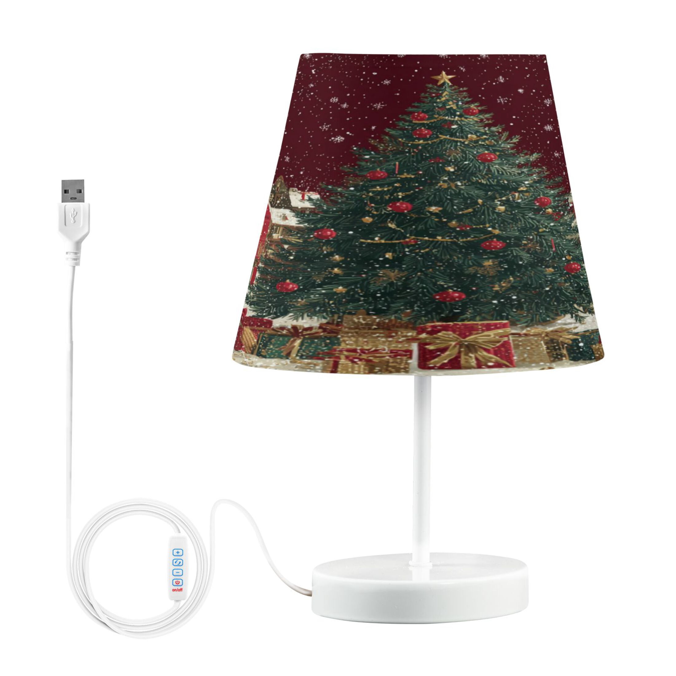 WOBOGO Large Christmas Tree Table Lamps Bedroom 3-Speed Dimmable Farm ...