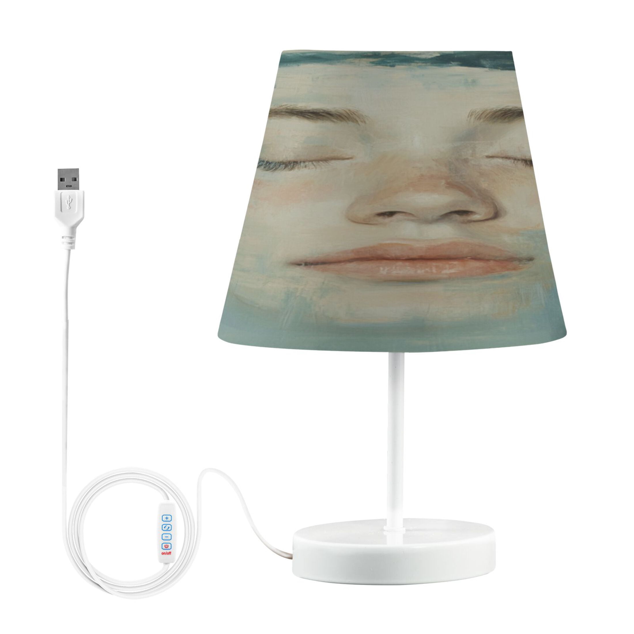 WOBOGO Lass's Face Table Lamps Bedroom 3-Speed Dimmable Farm Style with ...
