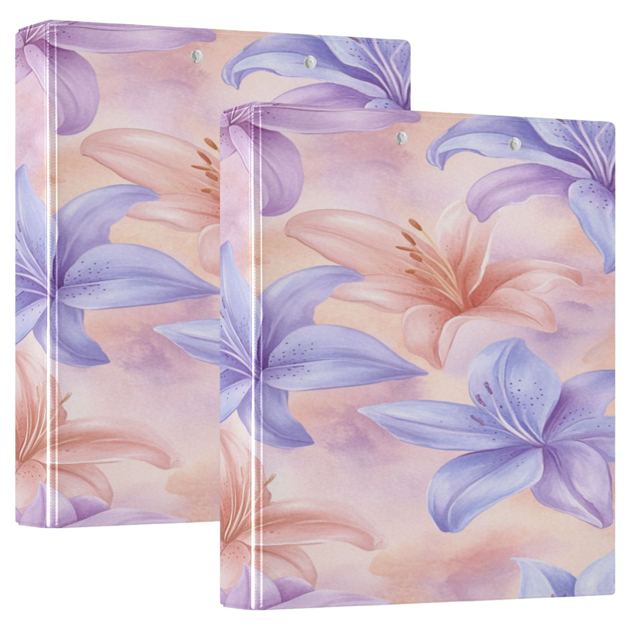 WOBOGO Lavender Tones Depicting Blooming Lilies File Folders Extra ...