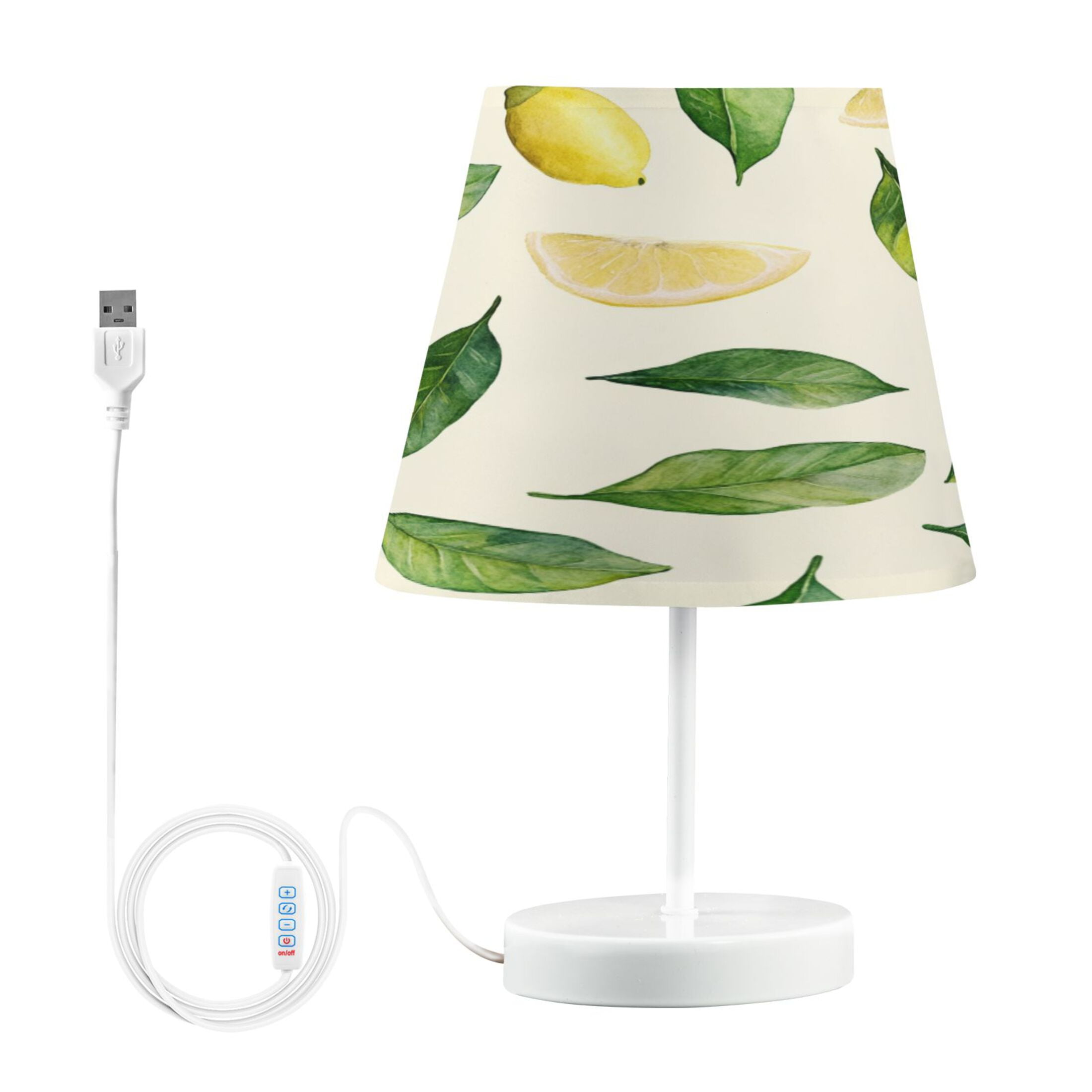WOBOGO Lemon Leaf Table Lamps Bedroom 3-Speed Dimmable Farm Style with ...