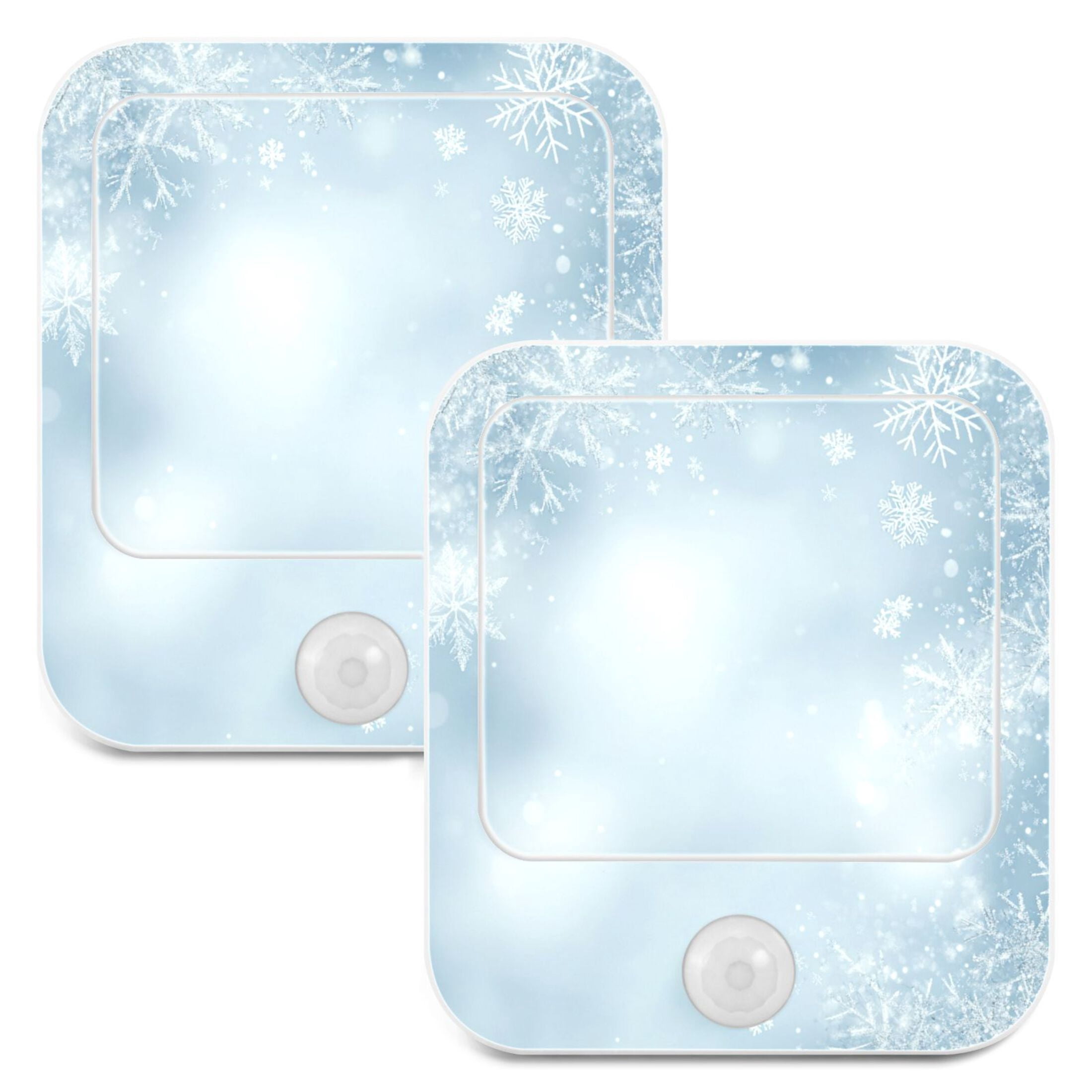 WOBOGO Light Blue Background with Snowflakes Night Light Lamp with ...