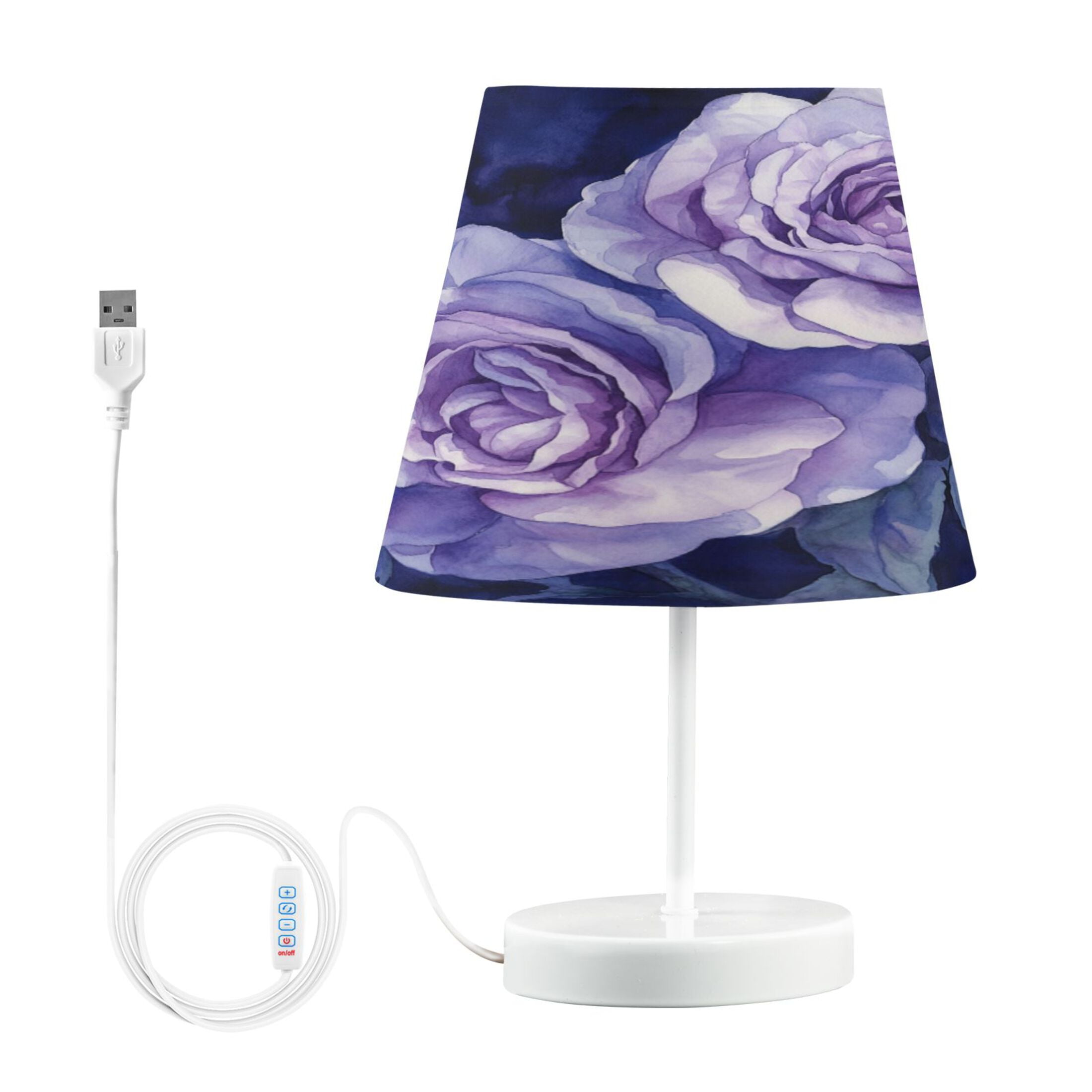 WOBOGO Lilac Rose Table Lamps Bedroom 3-Speed Dimmable Farm Style with ...