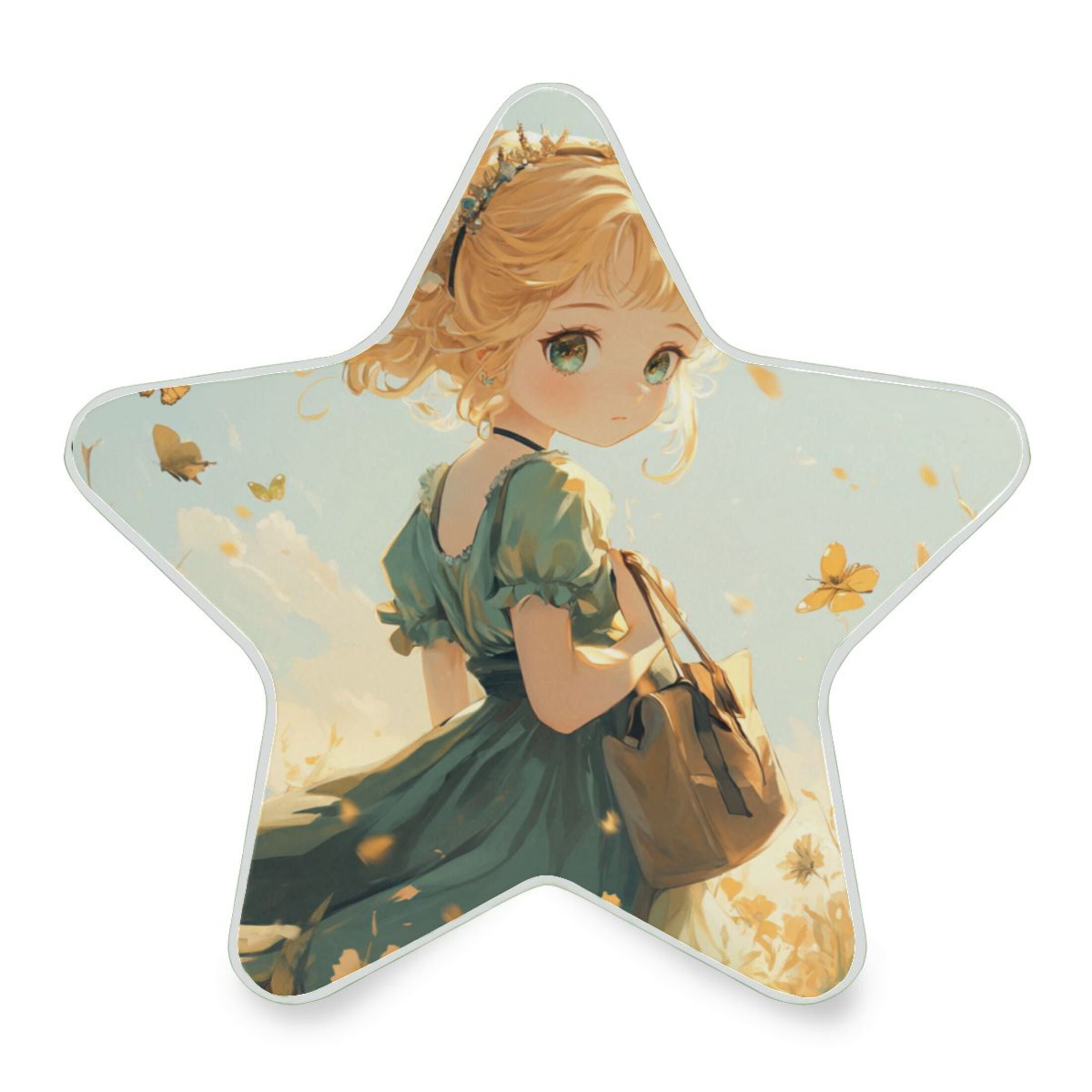 WOBOGO Little Lass Surrounded by Butterflies LED Star Night Light 0.2 ...