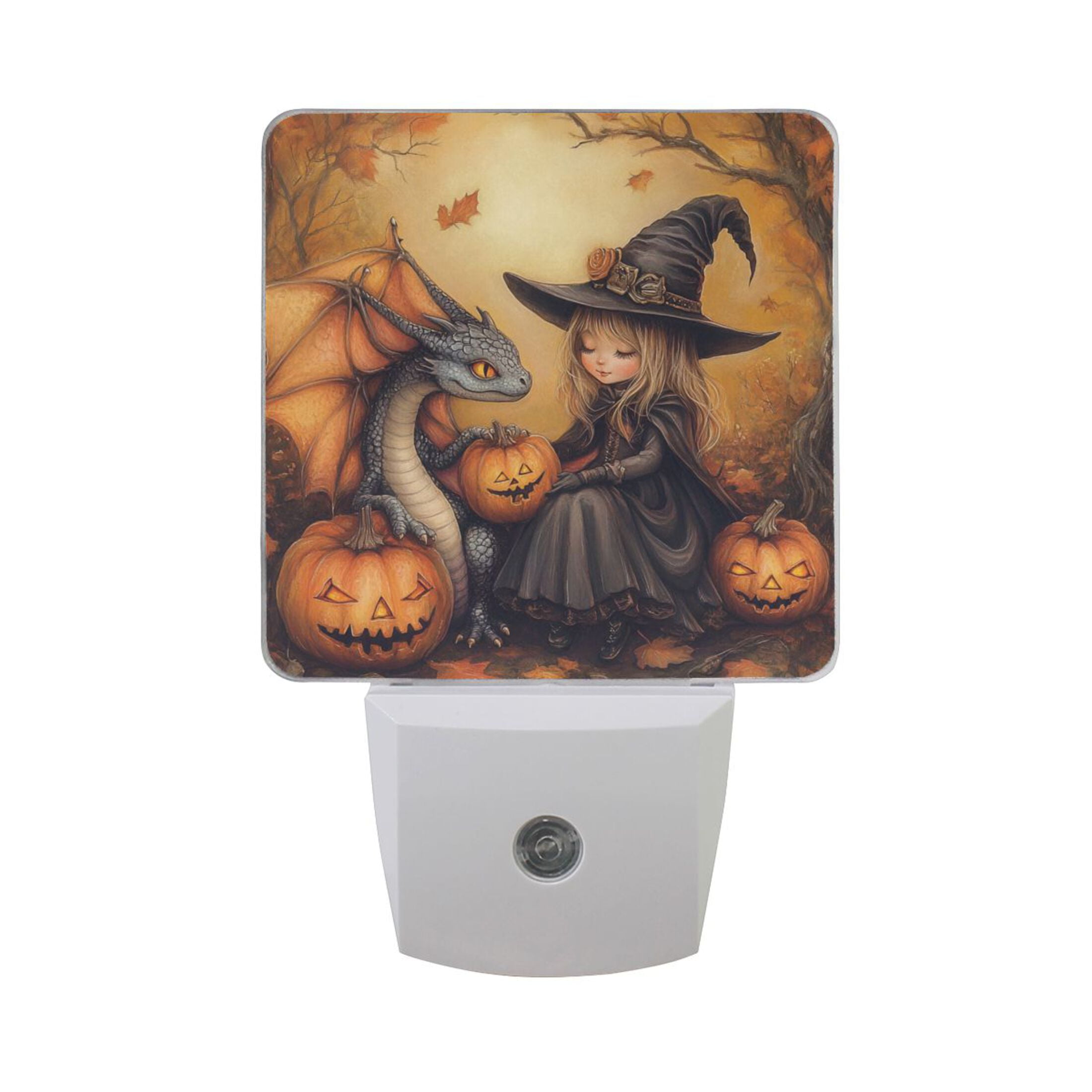 WOBOGO Little Witch and Her Dragon LED Night Light 2 Pcs Set 0.5 Watt ...