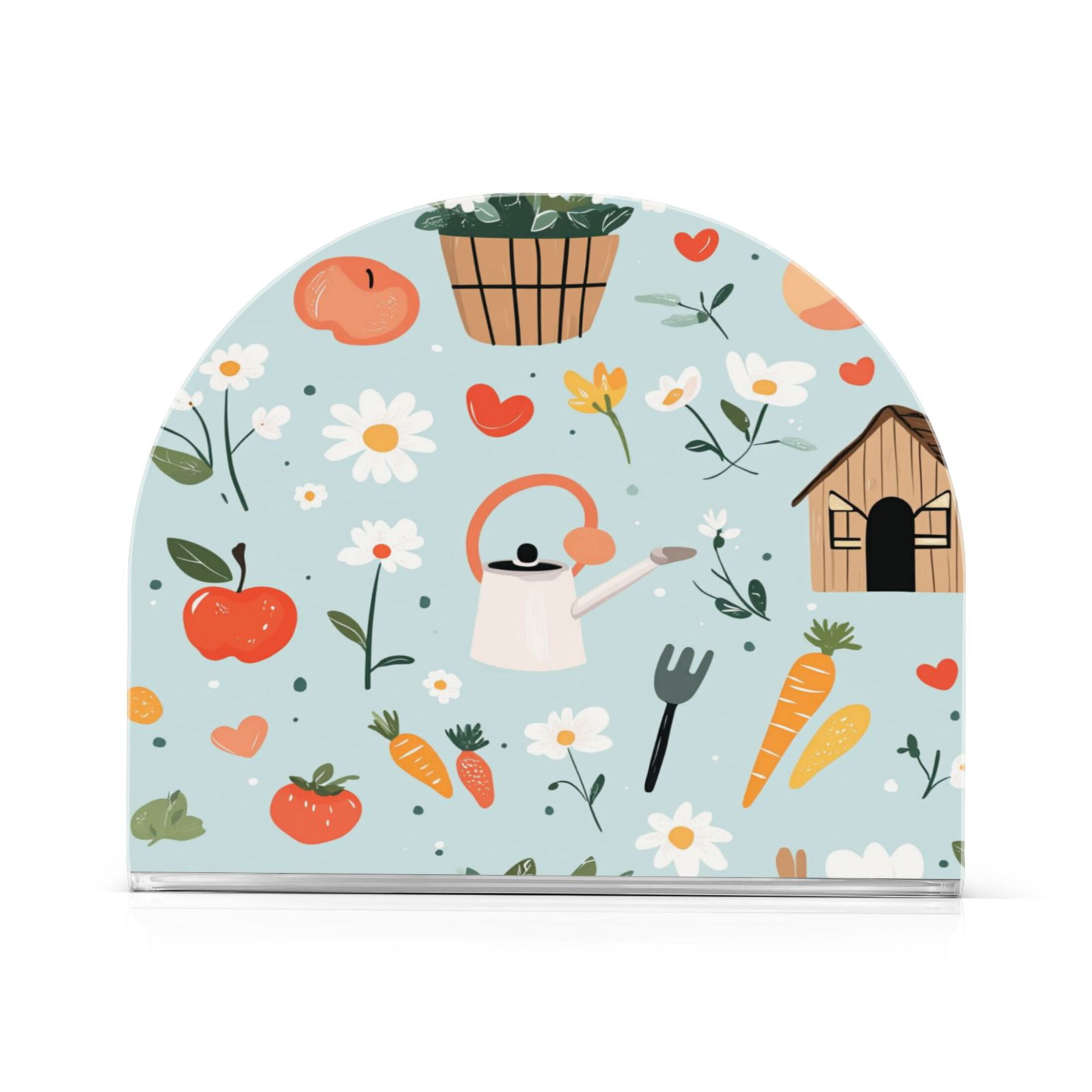 WOBOGO Log Cabin Apple Carrot Pattern Clear Acrylic Napkin Holder ...