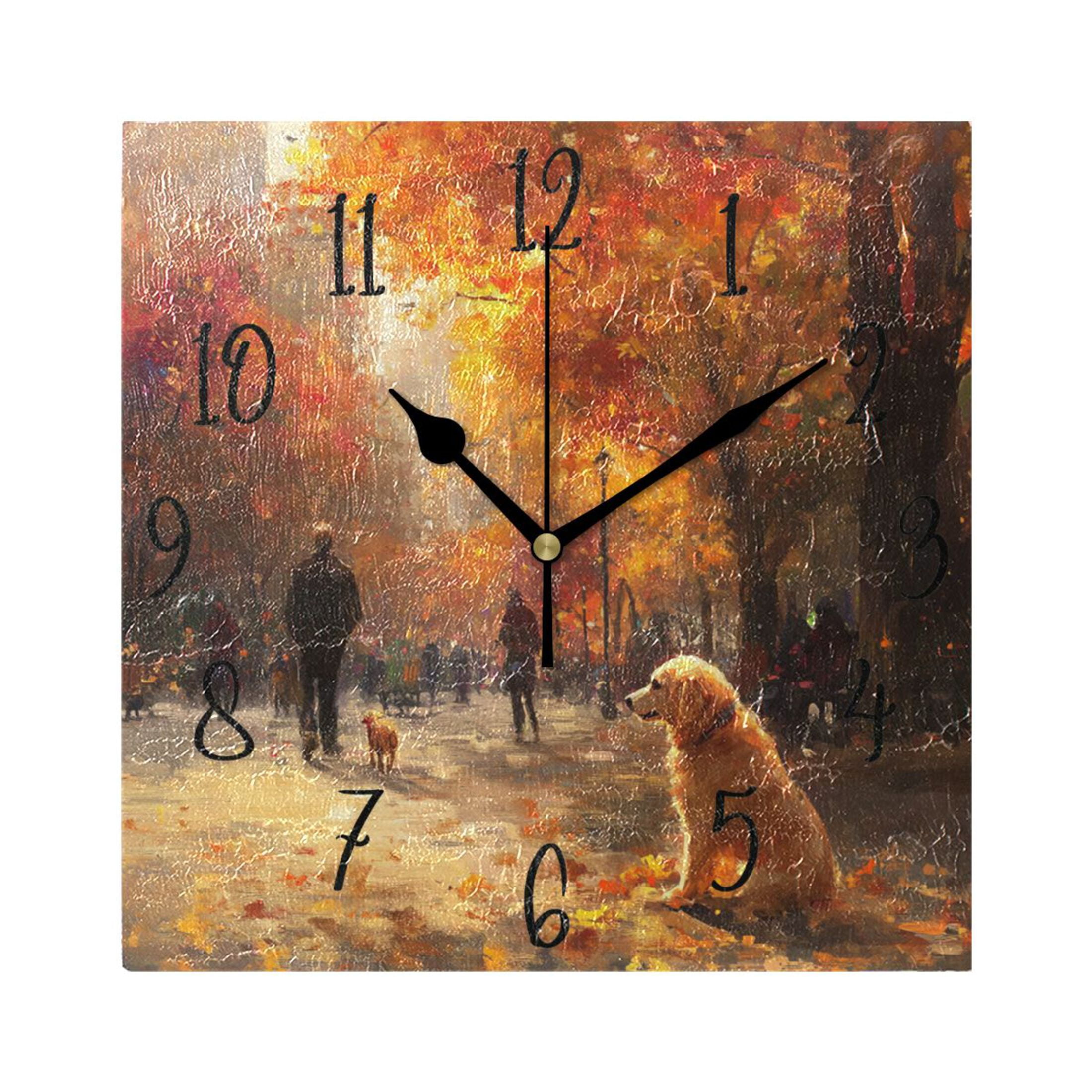 WOBOGO Lonely Golden Retriever Wall Clock 7.78 Inch Battery Operated ...