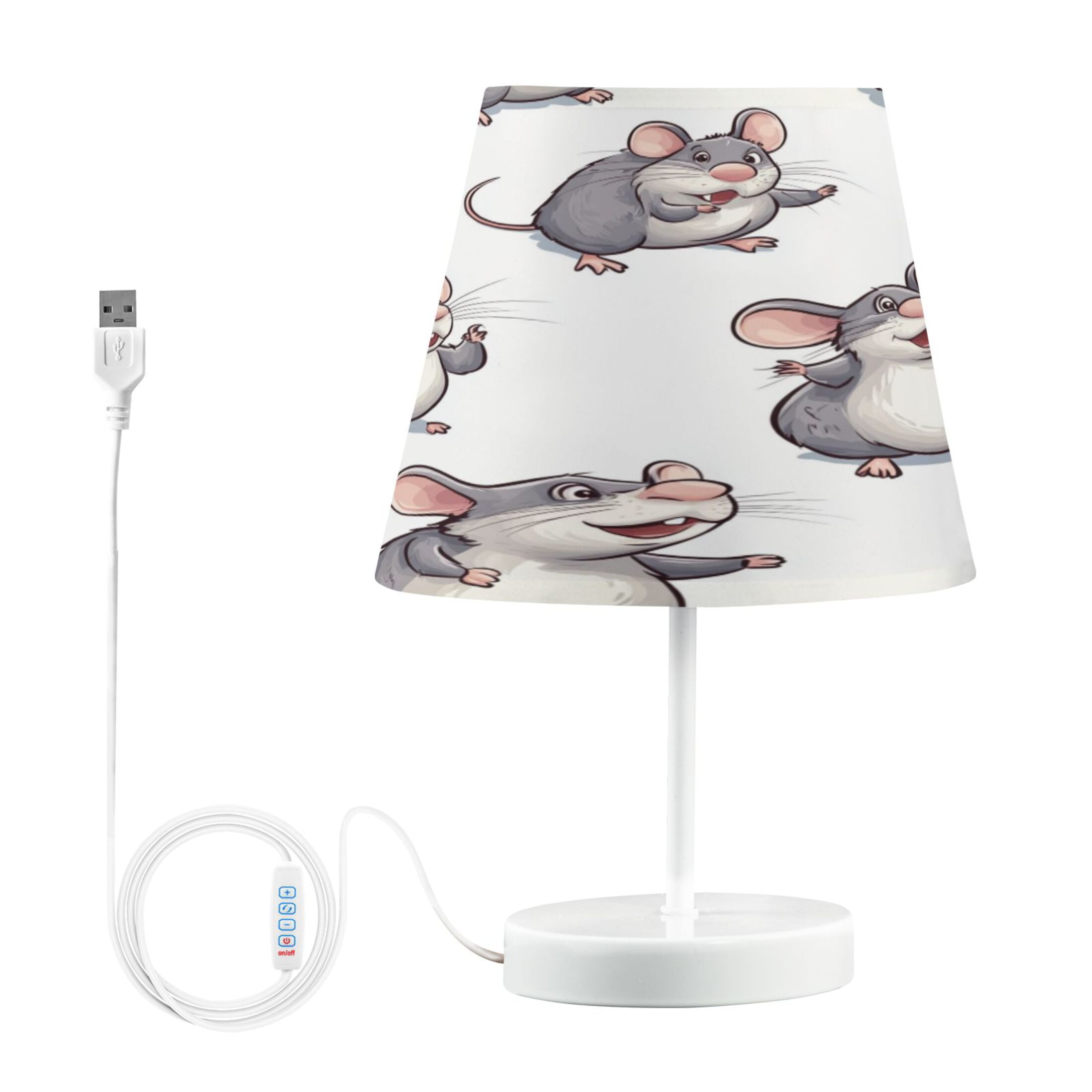 WOBOGO Lovely Cartoon Rat Table Lamps Bedroom 3-Speed Dimmable Farm ...