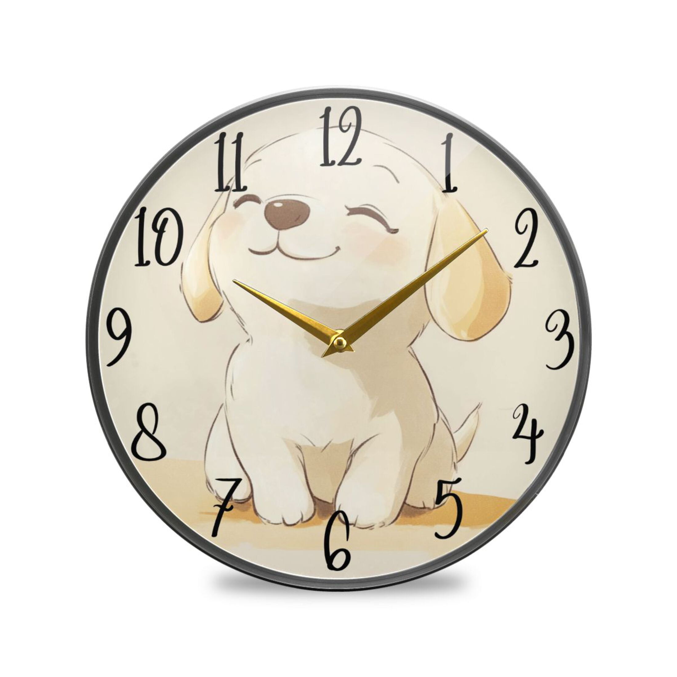 WOBOGO Lovely Golden Retriever Acrylic Wall Clock Battery Operated 11 ...