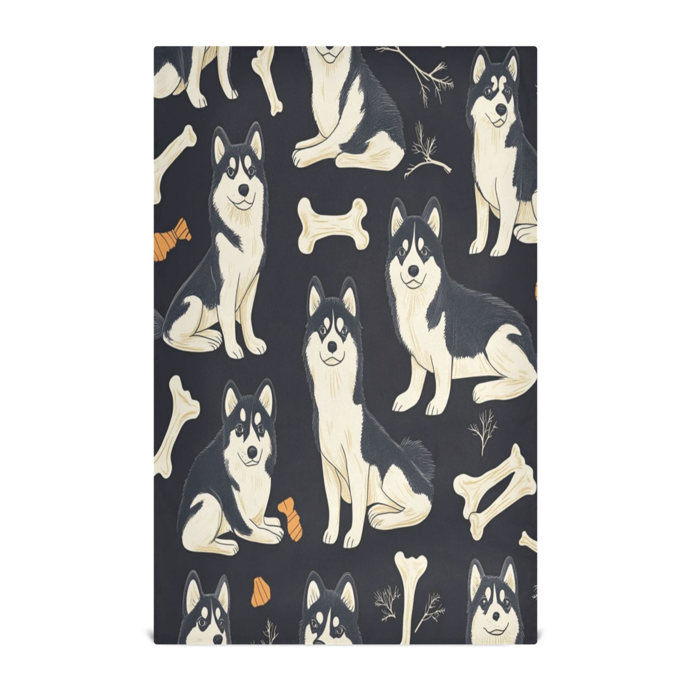 WOBOGO Lovely Husky Kitchen Towel 6 Piece Large Cotton Dishcloth ...