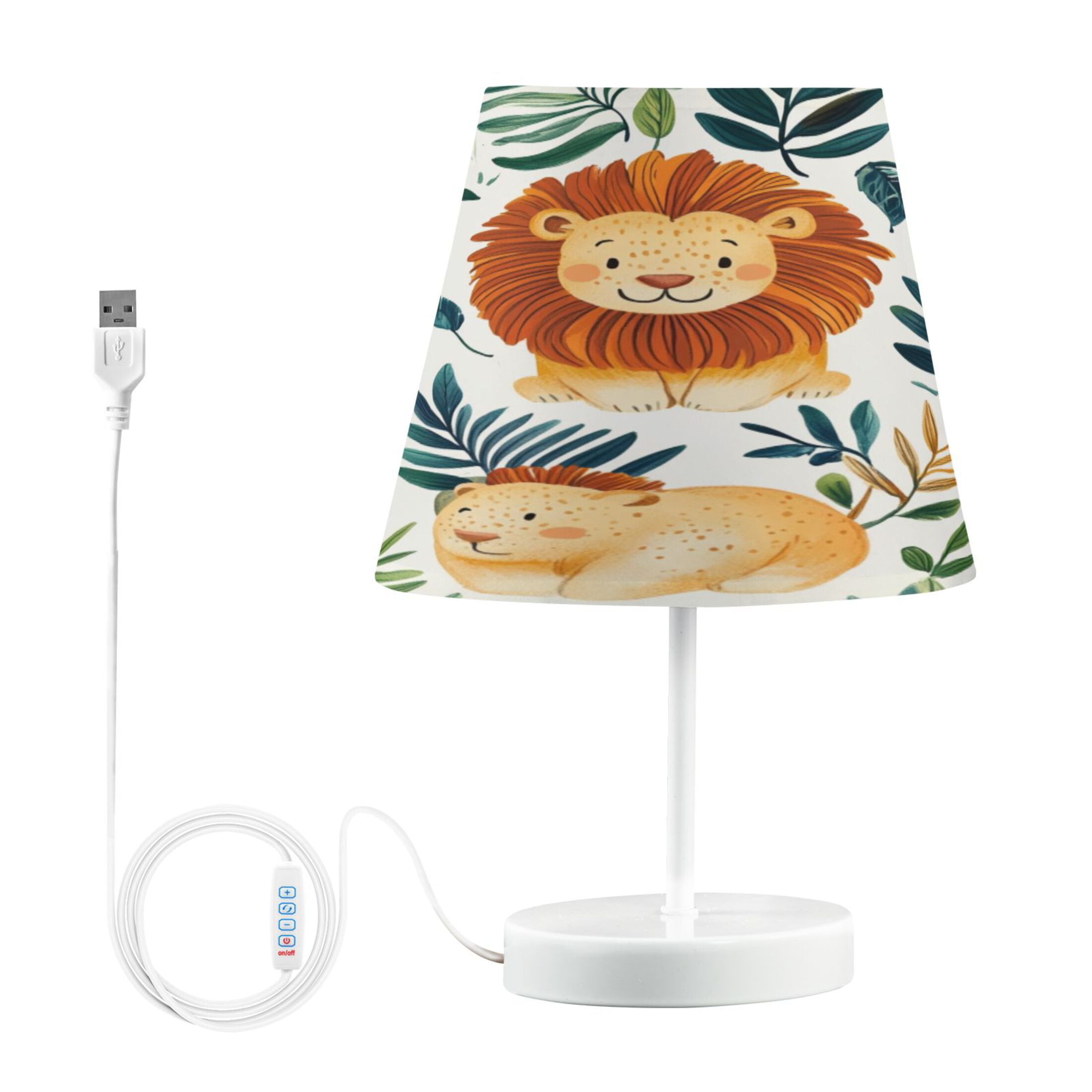 WOBOGO Lovely Lion Table Lamps Bedroom 3-Speed Dimmable Farm Style with ...