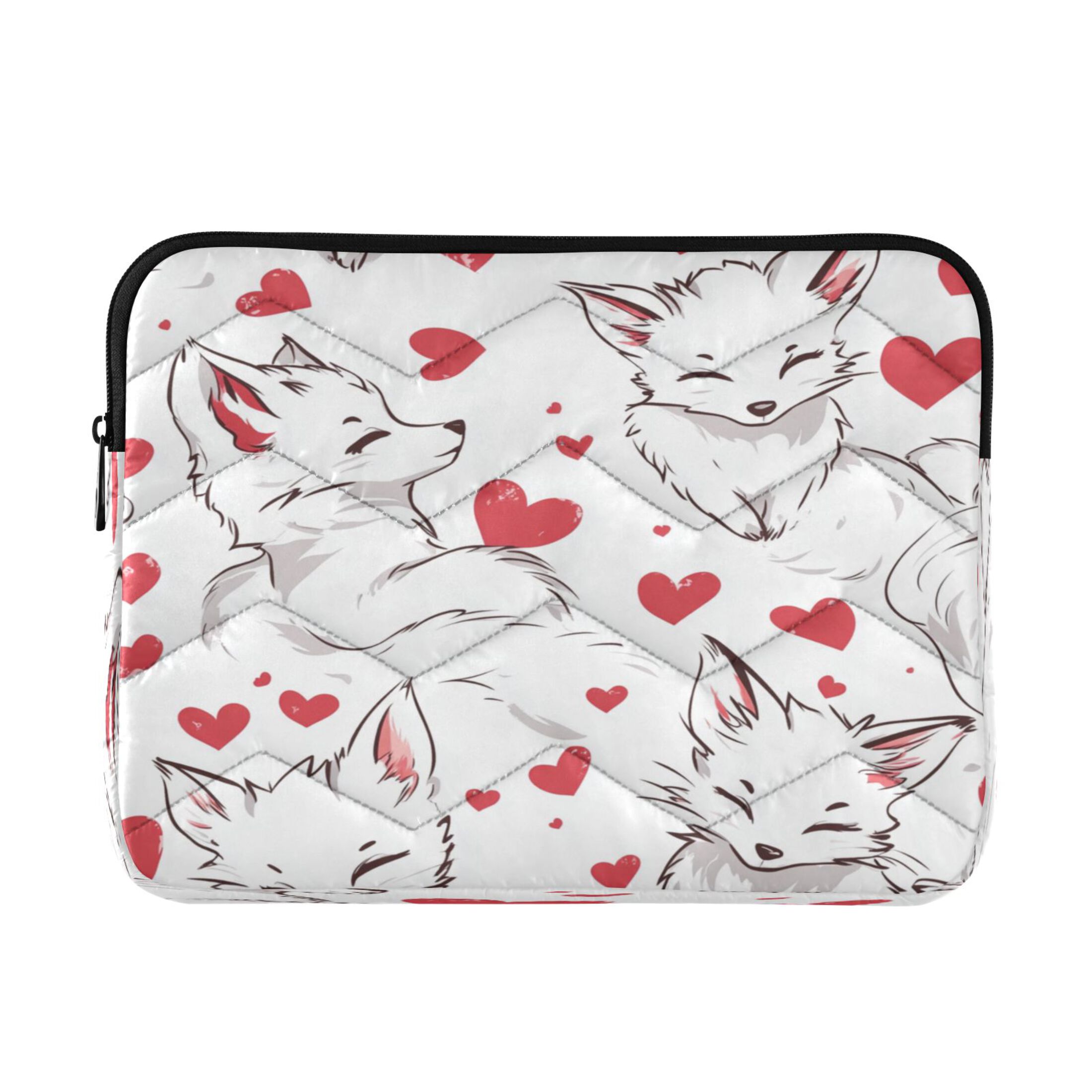 WOBOGO Lovely White Fox Laptop Sleeve 13.4 inch Lightweight Zipper ...