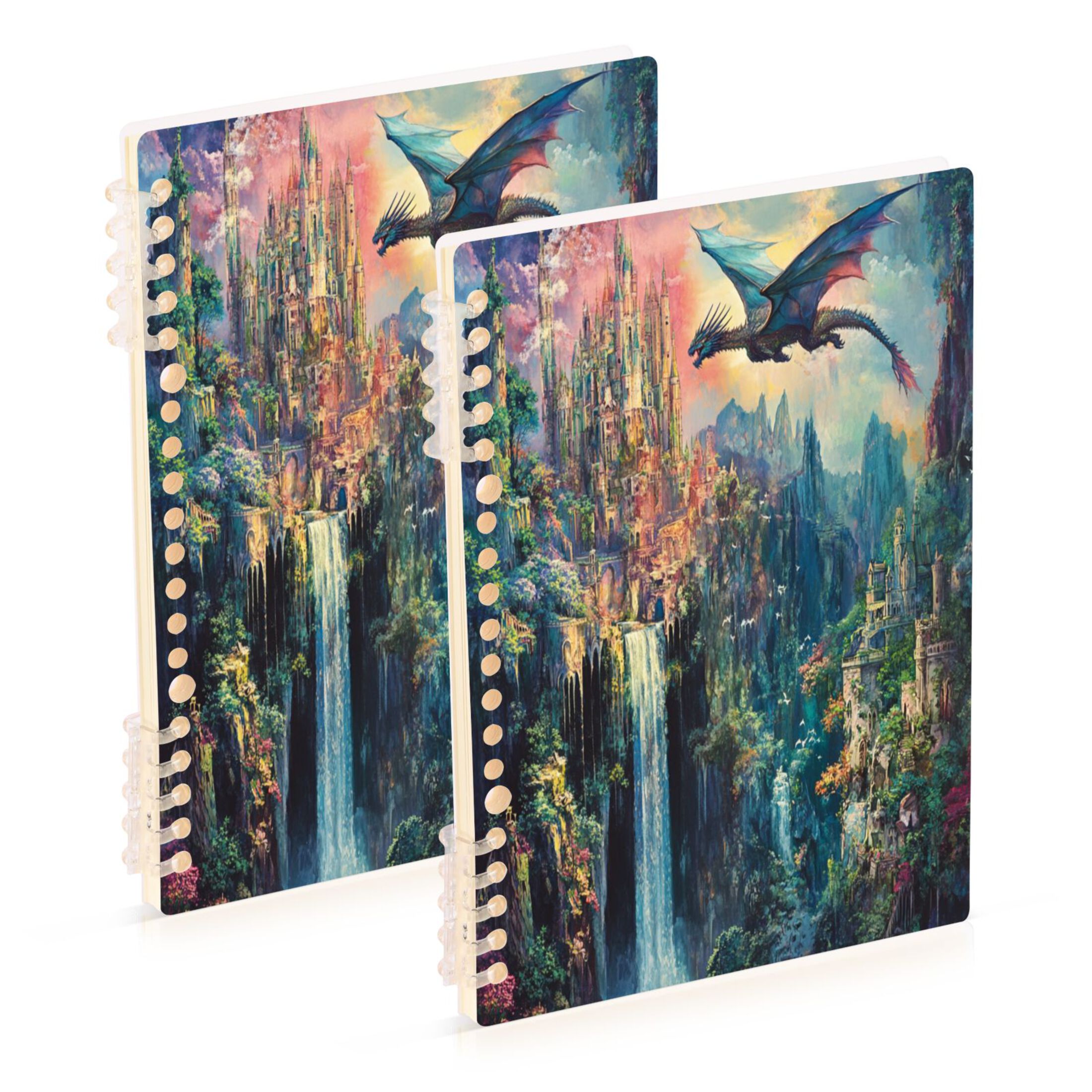 WOBOGO Magic Dragon Castle Notebook College Horizontal Grid Paper Ink ...