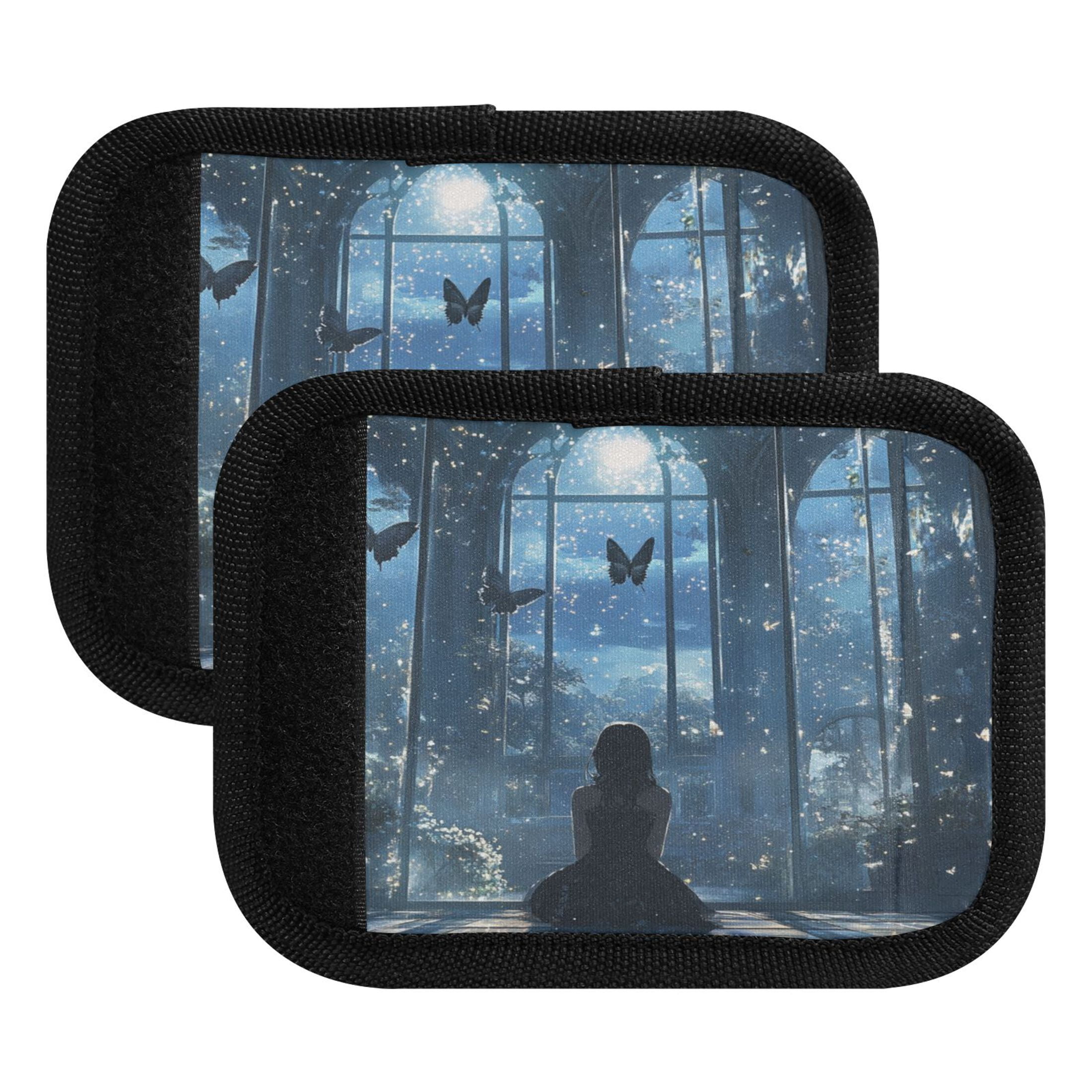 WOBOGO Maiden Gazing at Night View Luggage Handle Wrap 4Pcs Made of ...