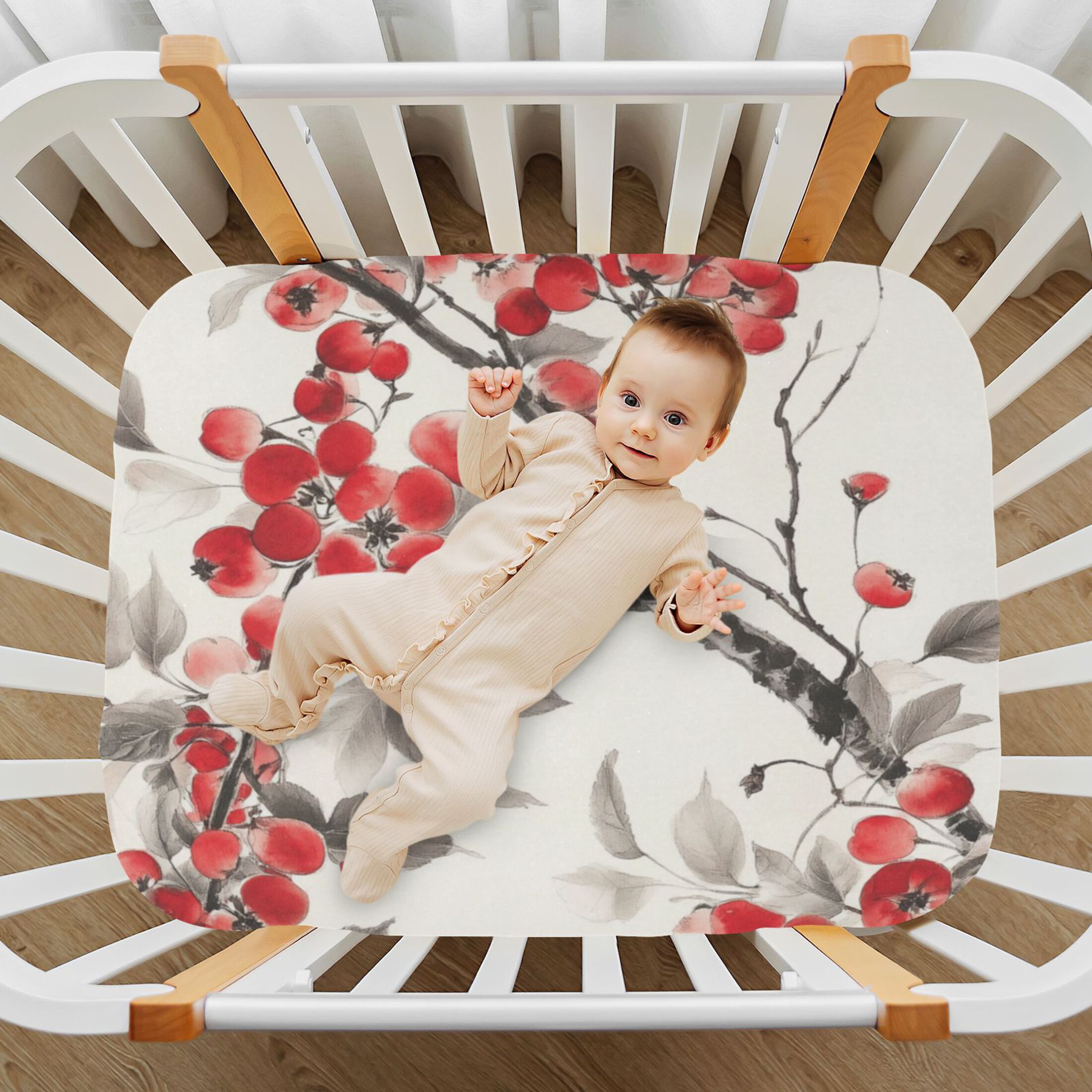 WOBOGO Malus Spectabilis Baby Crib Sheets Super Soft Microfiber Playard ...