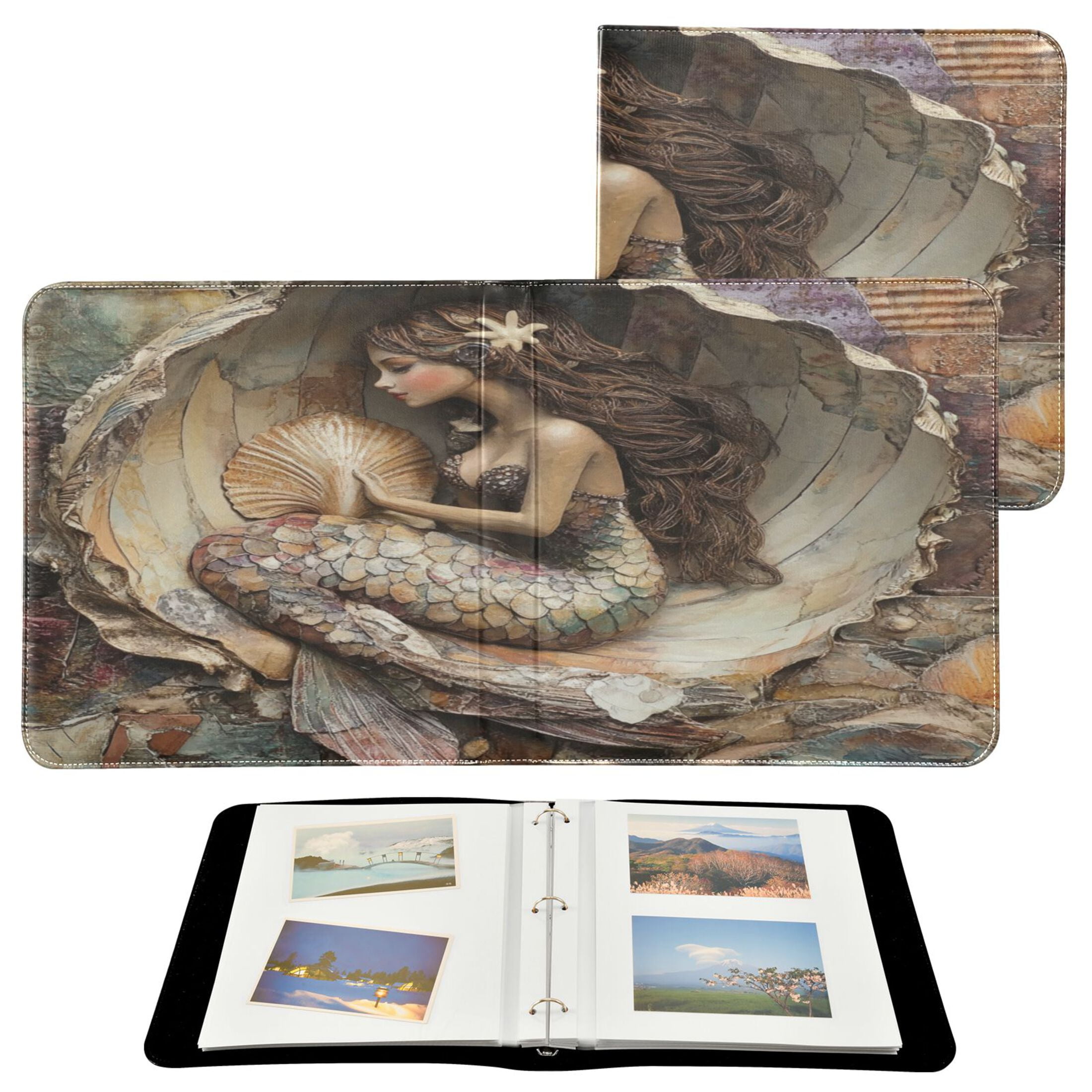 WOBOGO Mermaid Inside The Shell Photo Albums 20 Pages Large Capacity ...