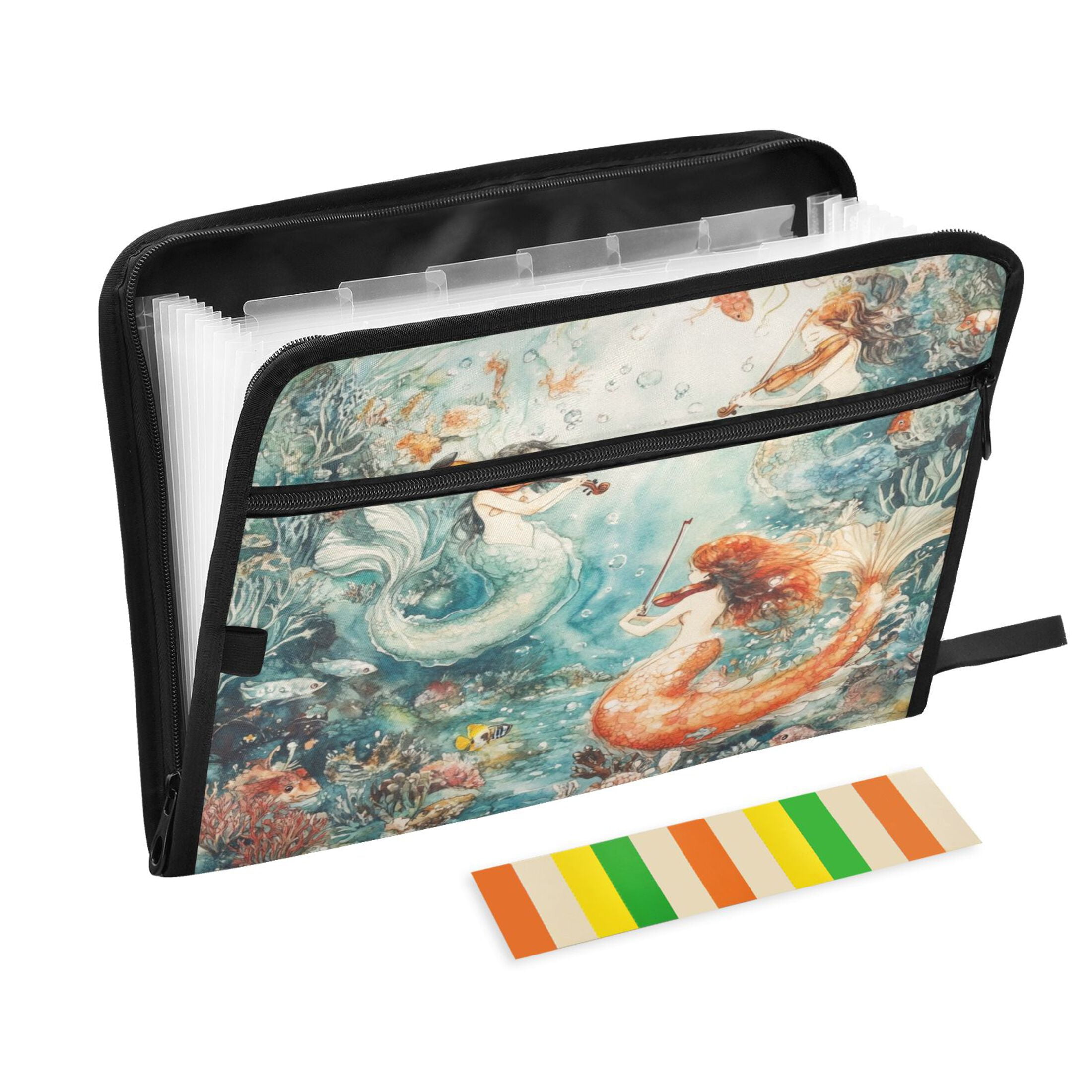 WOBOGO Mermaid Plays Music Expanding File Folder Letter Size Accordion ...
