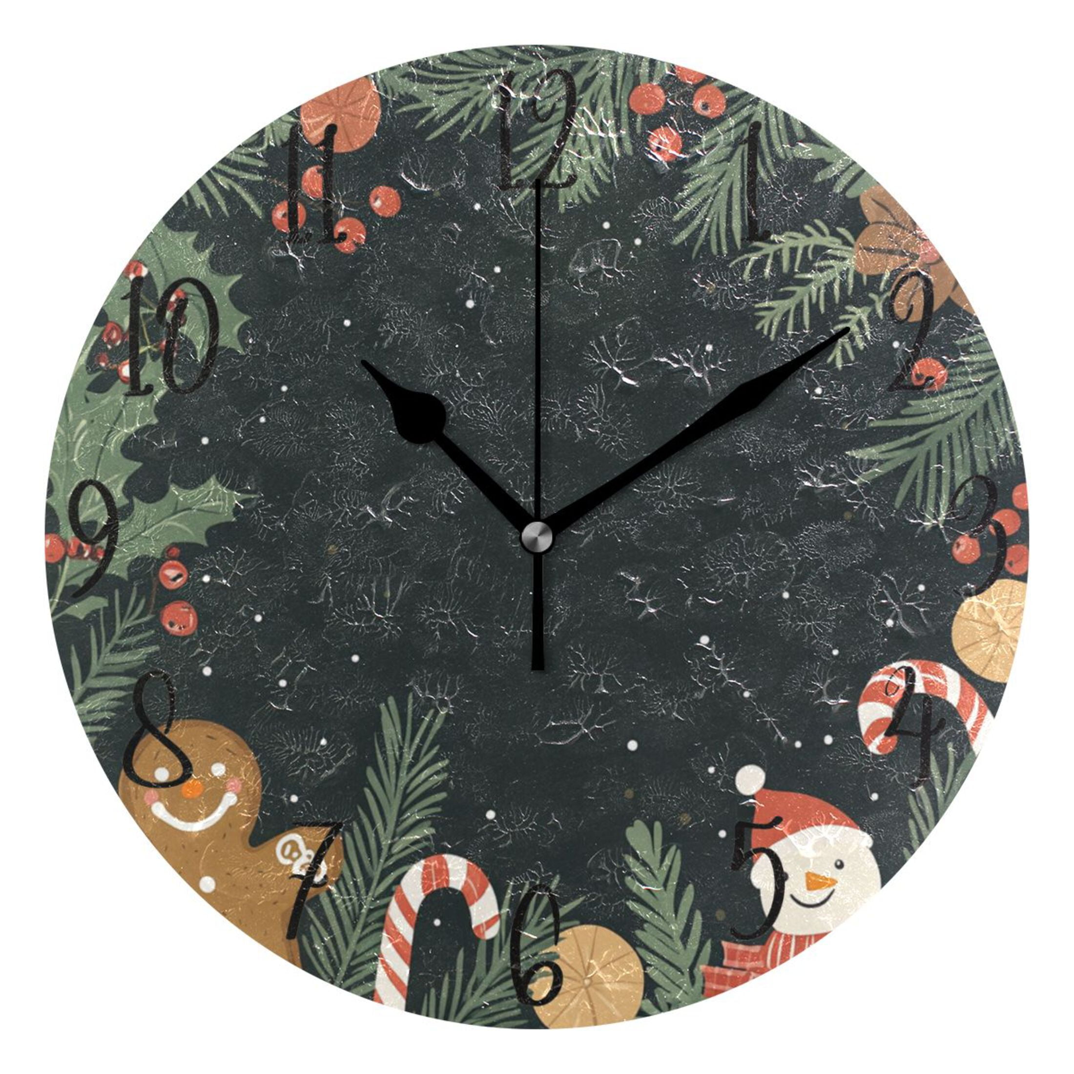 WOBOGO Merry Christmas Wall Clock 10in Silent Mechanism Battery ...