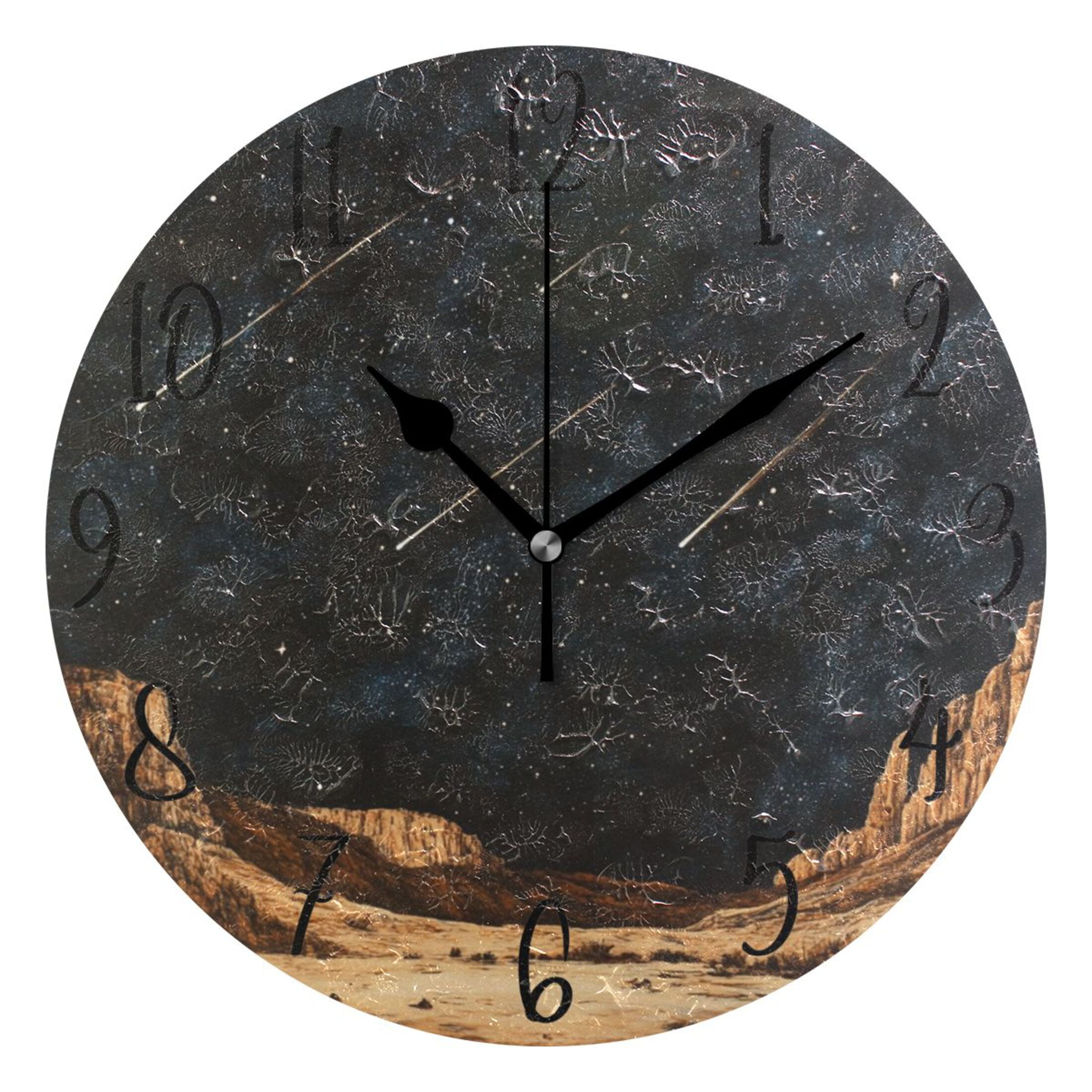 WOBOGO Meteor Wall Clock 10in Silent Mechanism Battery Operated Retro ...