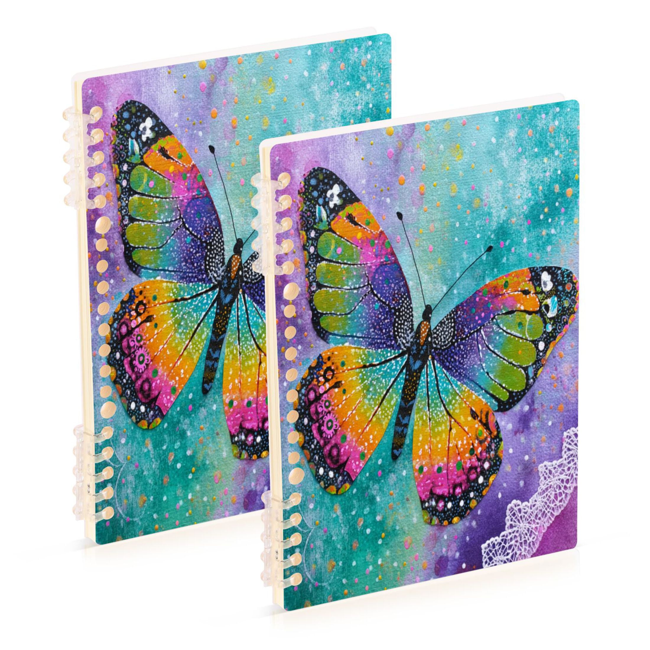 WOBOGO Monarch Butterfly Notebook College Horizontal Grid Paper Ink ...