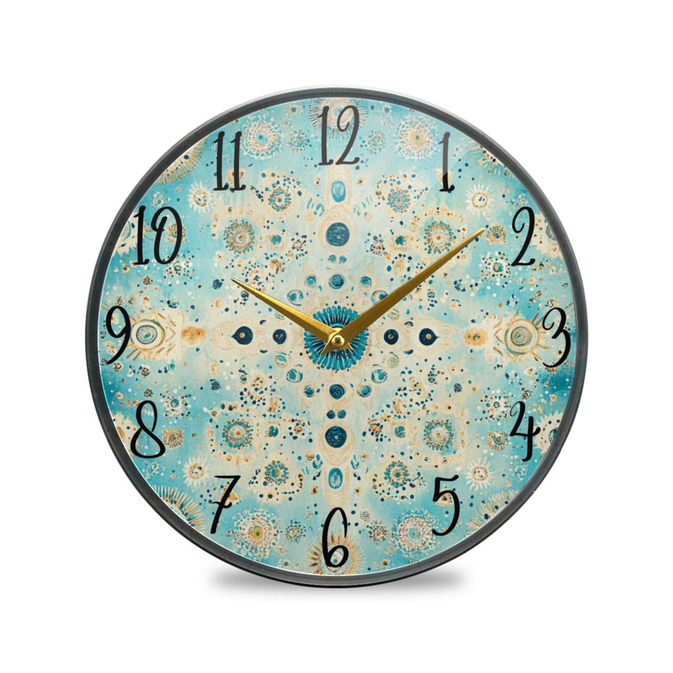 WOBOGO Moroccan Style Pattern Acrylic Wall Clock Battery Operated 11 ...