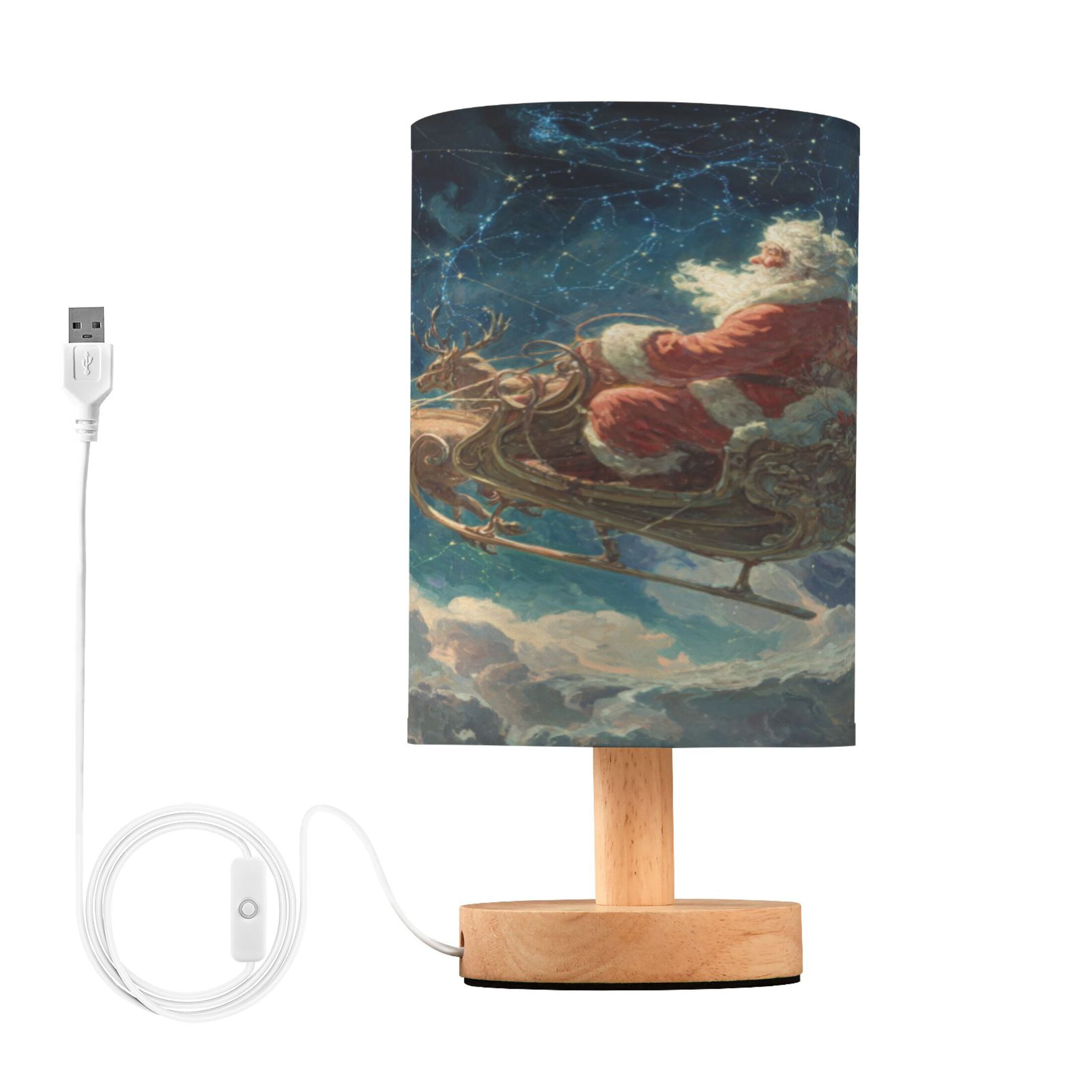 WOBOGO Mysterious Santa Claus Bedroom Table Lamp USB Power Connector ...