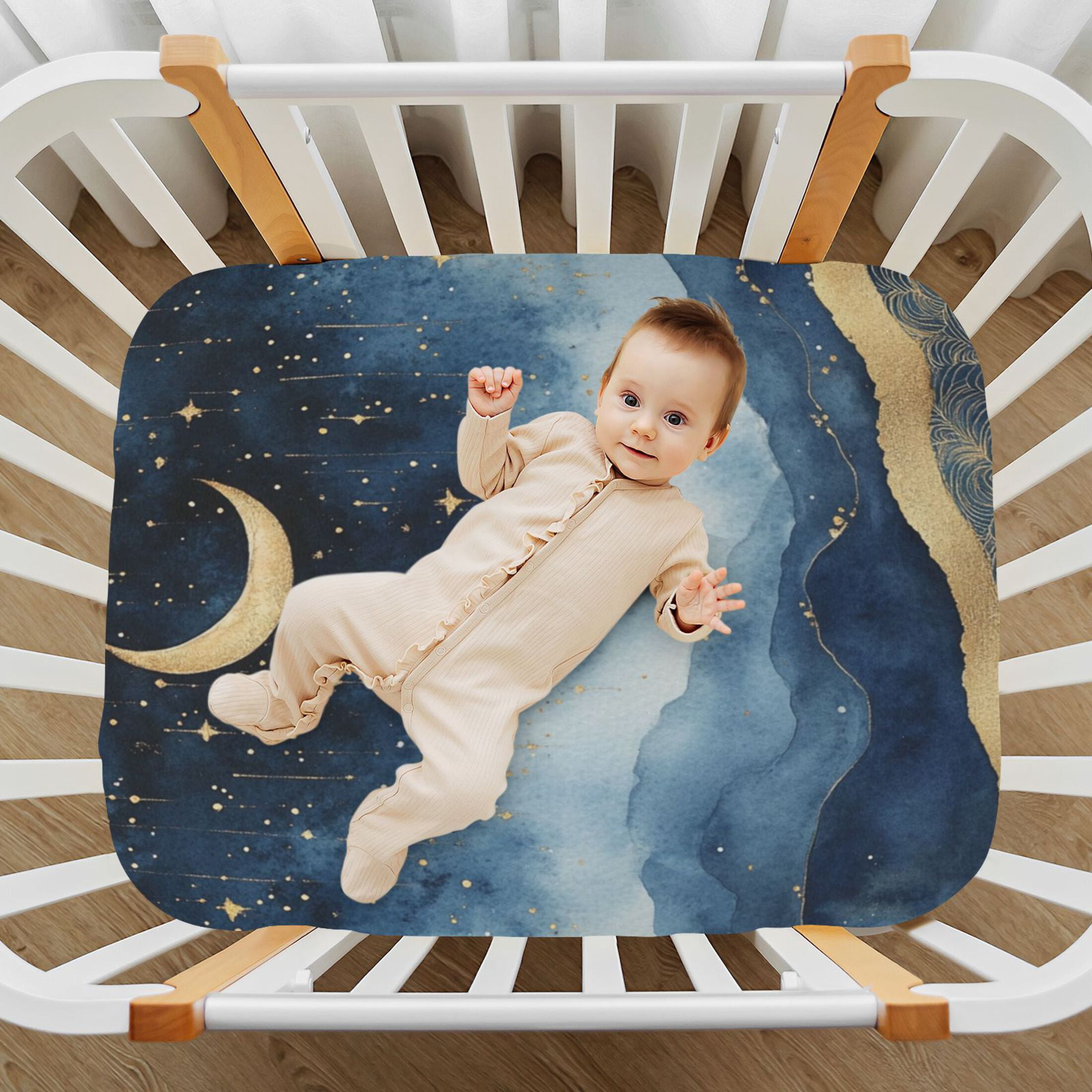 WOBOGO Night Sky over The Sea Baby Crib Sheets Super Soft Microfiber ...