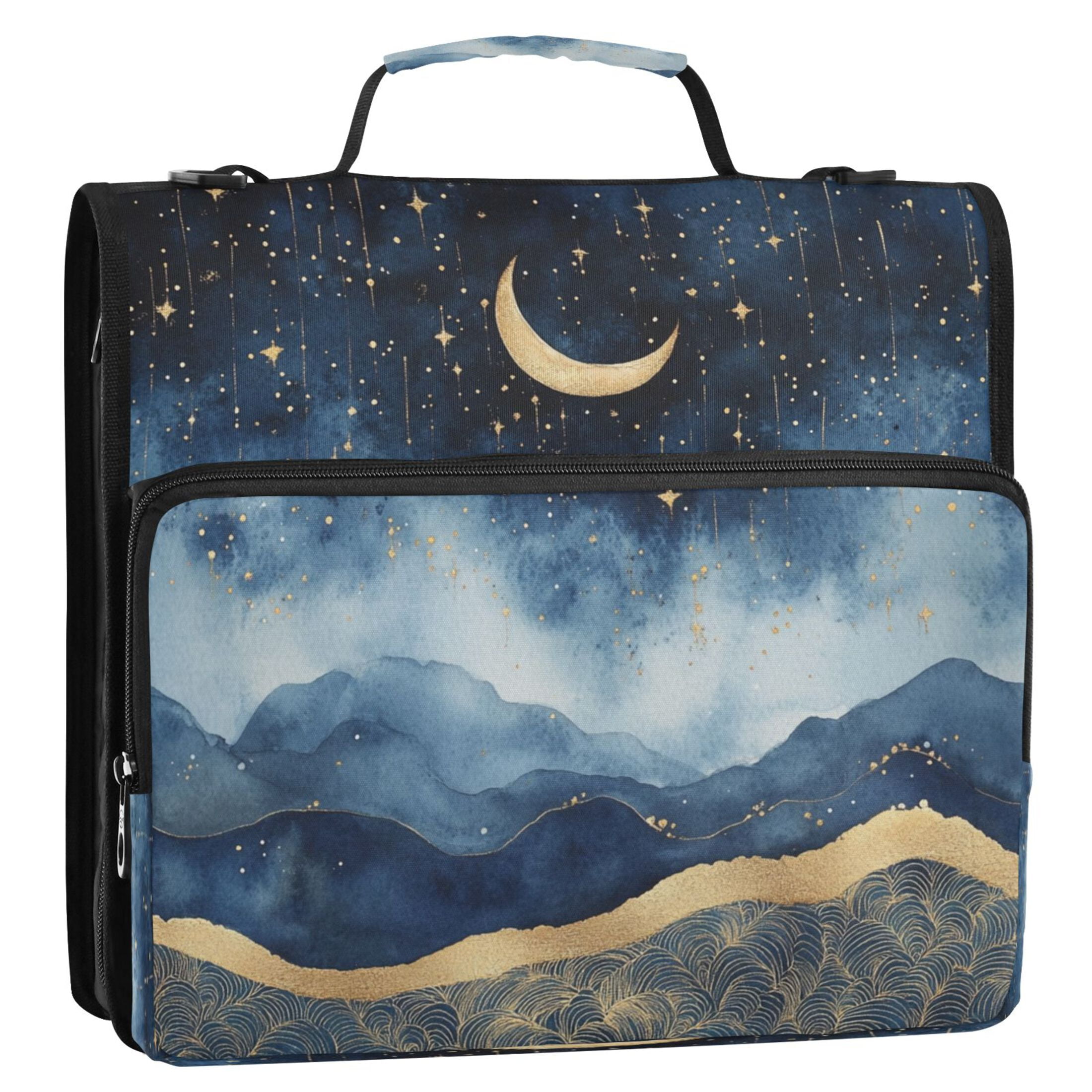 WOBOGO Night Sky over The Sea Ring Binder Bag 1.5in Folder Organizer ...