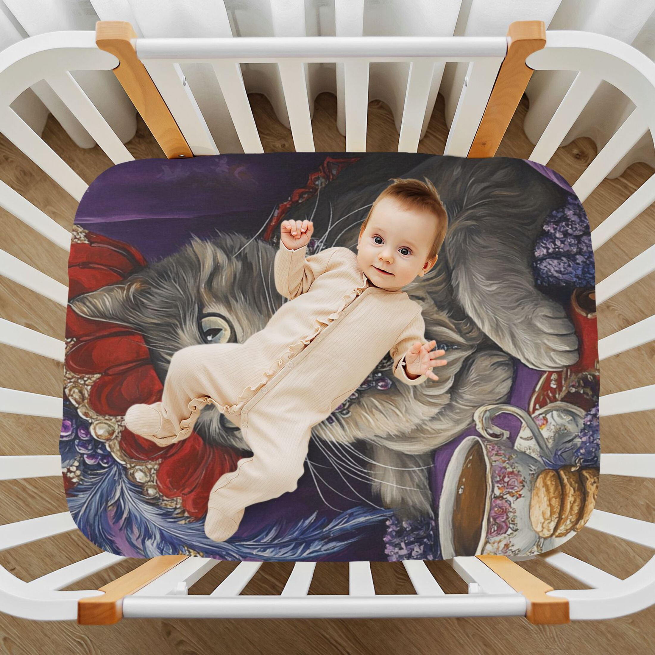 WOBOGO Noble Ragdoll Cat Baby Crib Sheets Super Soft Microfiber Playard ...