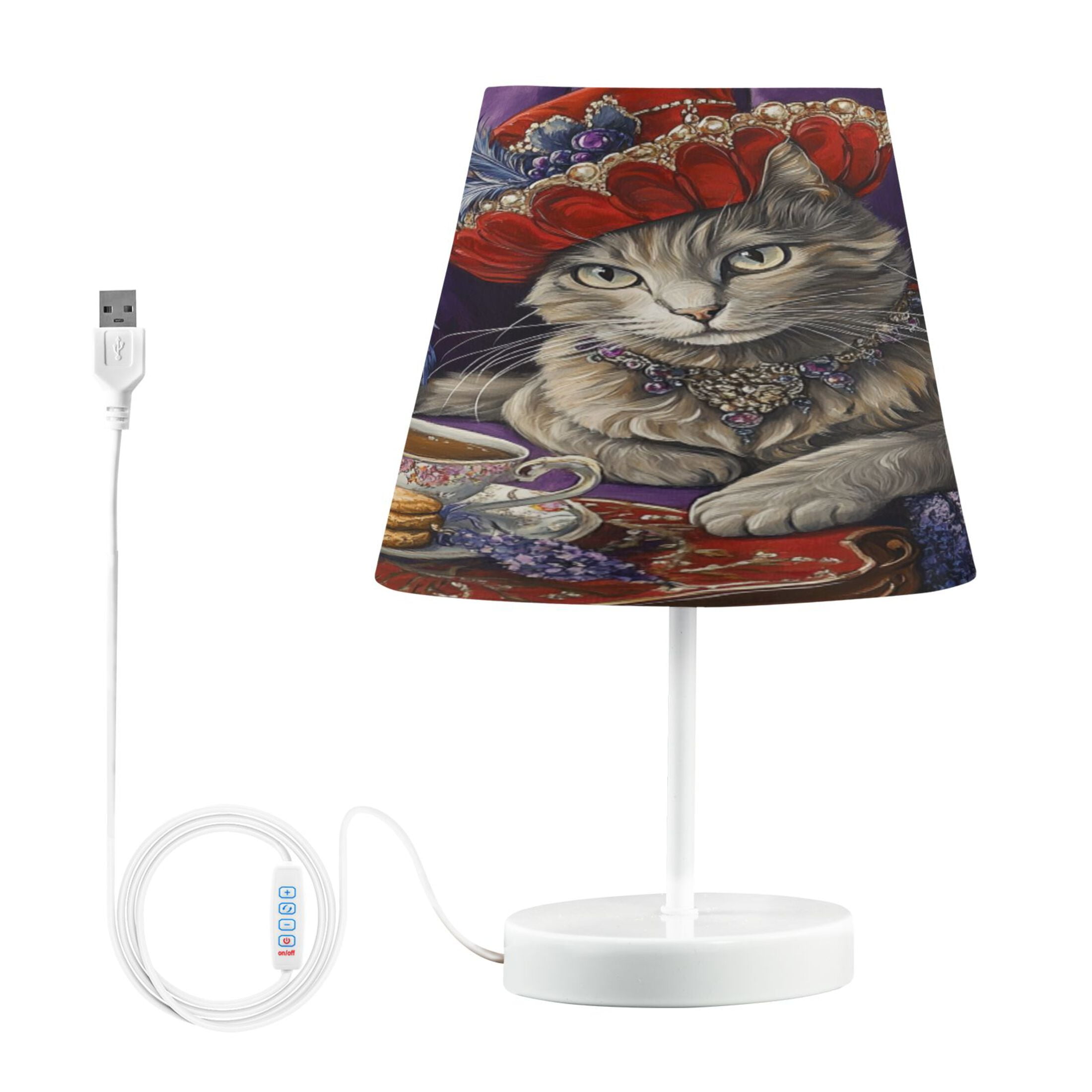 WOBOGO Noble Ragdoll Cat Table Lamps Bedroom 3-Speed Dimmable Farm ...