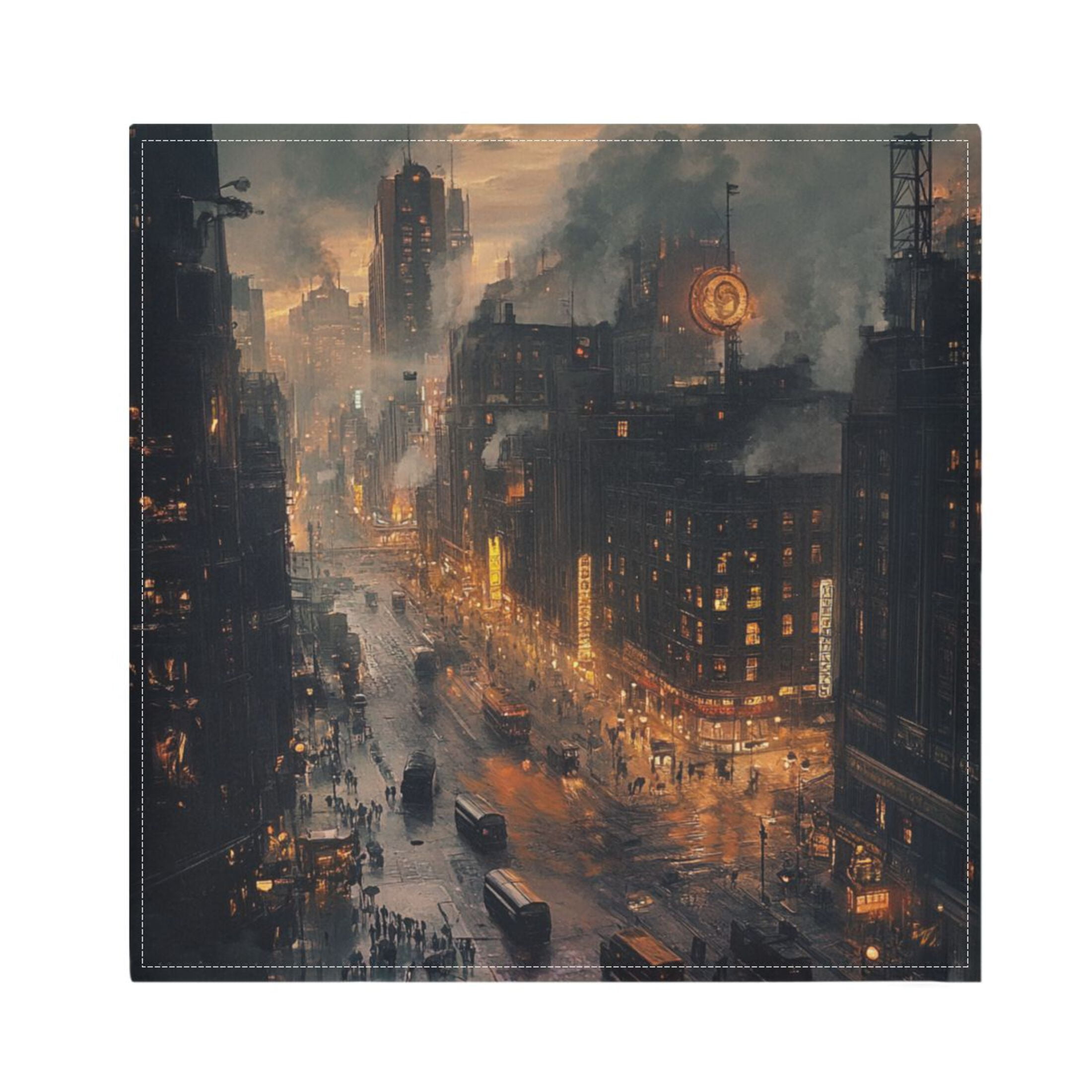 WOBOGO Nostalgic View Of The City Cloth Napkins 6 Pieces Soft Elegant ...