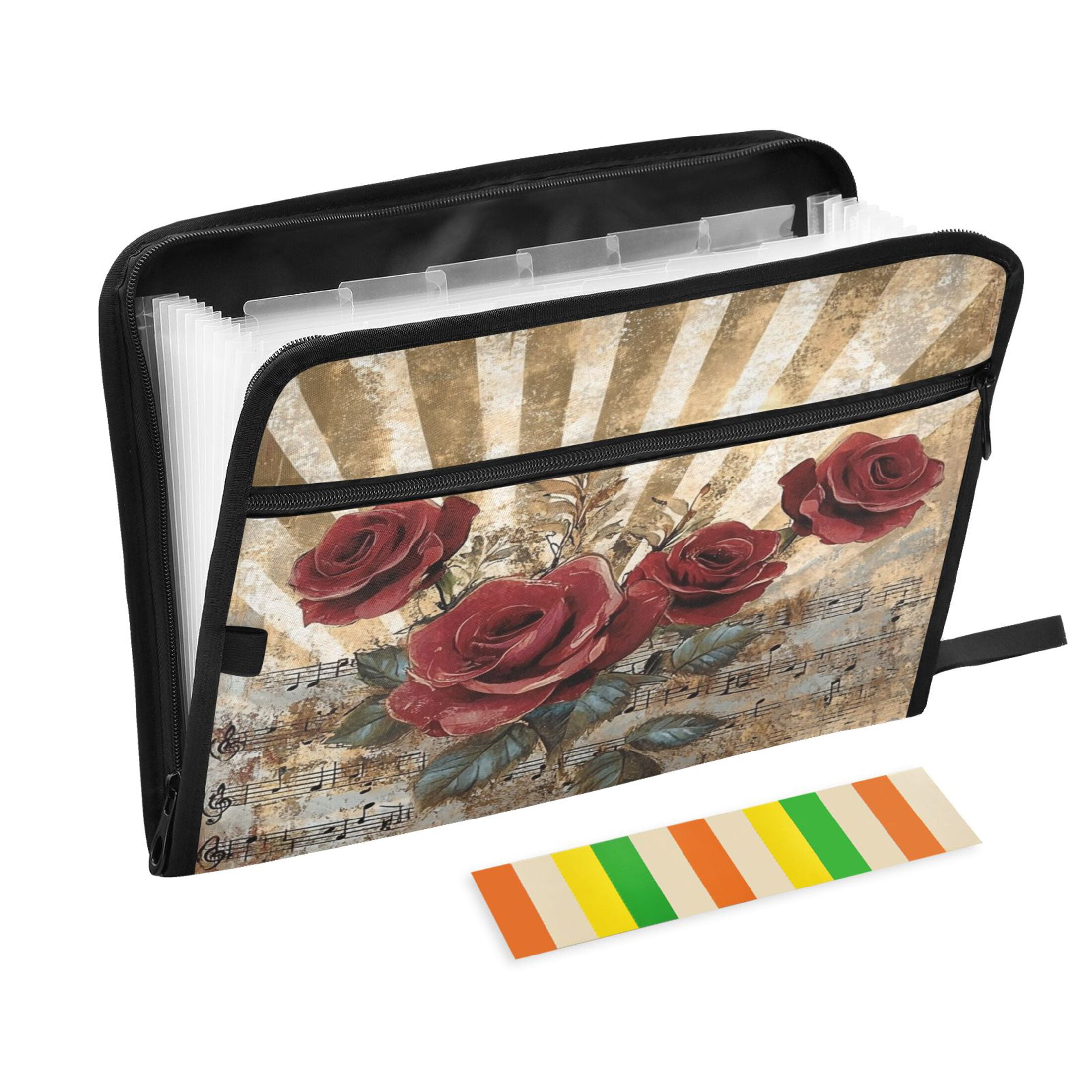 WOBOGO Notes Red Rose Expanding File Folder Letter Size Accordion ...