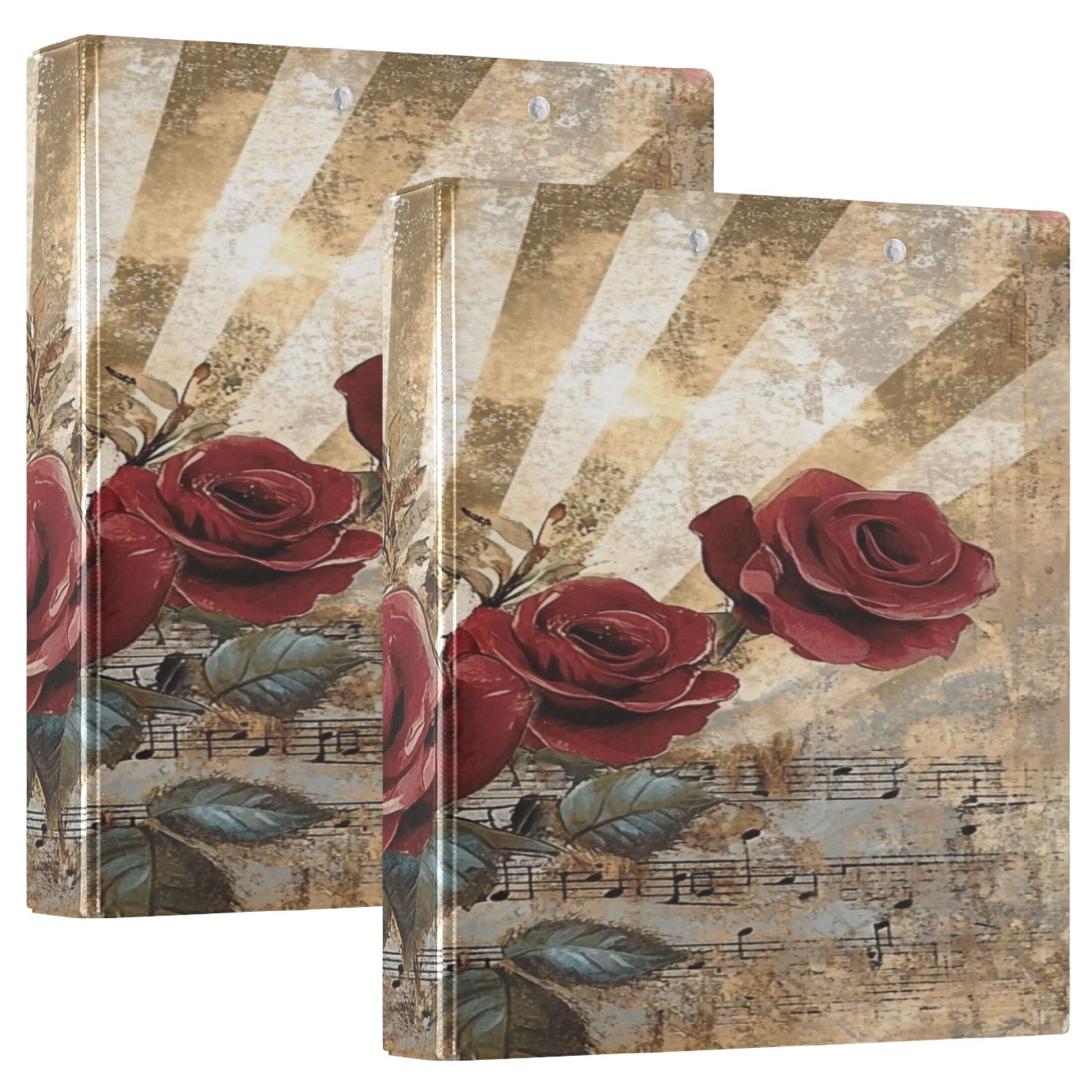 WOBOGO Notes Red Rose File Folders Extra Large Capacity to Hold 200 ...