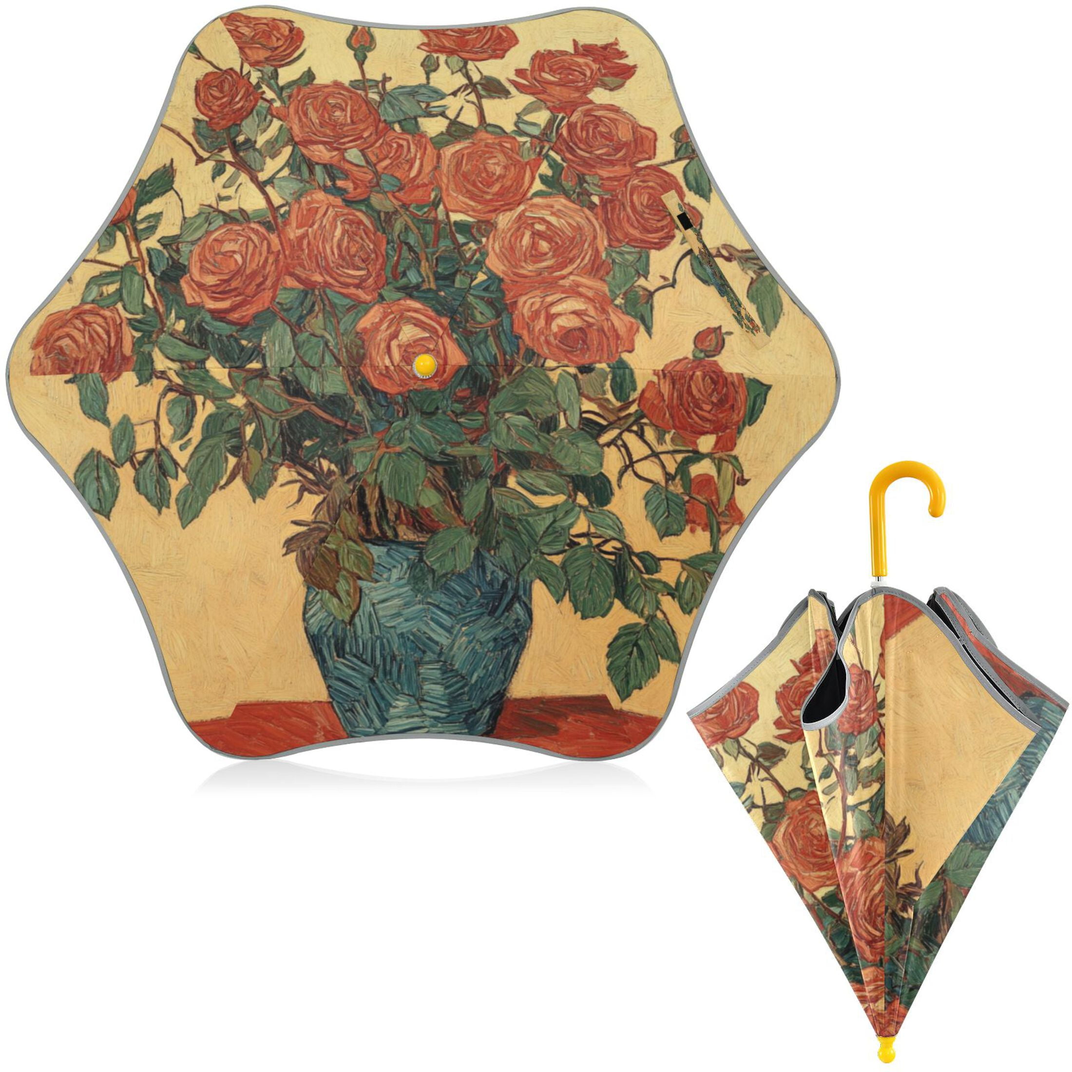 WOBOGO Oil Painting Patterns for Red Rose Pots Children's Umbrella ...