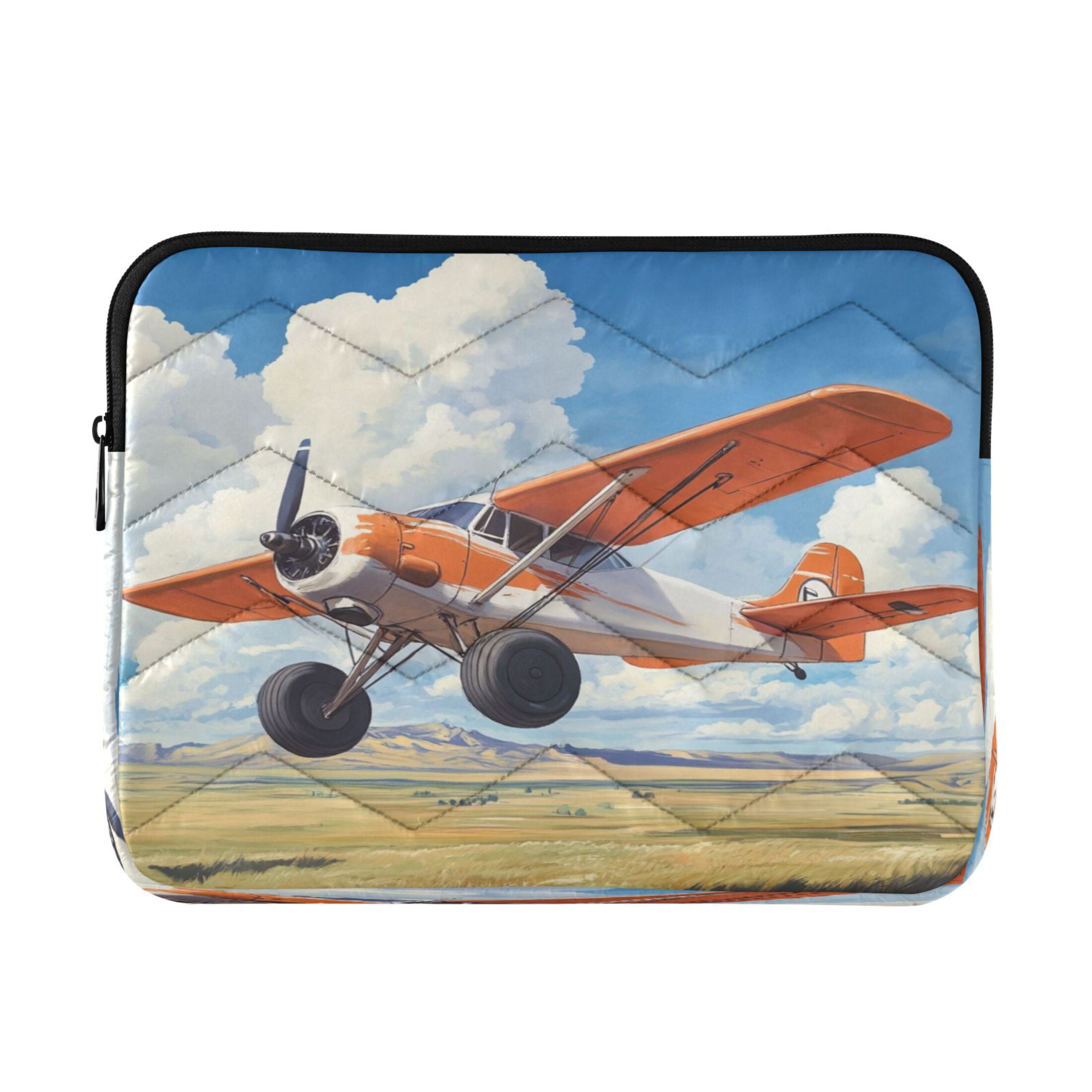 WOBOGO Orange Airplane Laptop Sleeve 15.7 inch Lightweight Zipper ...