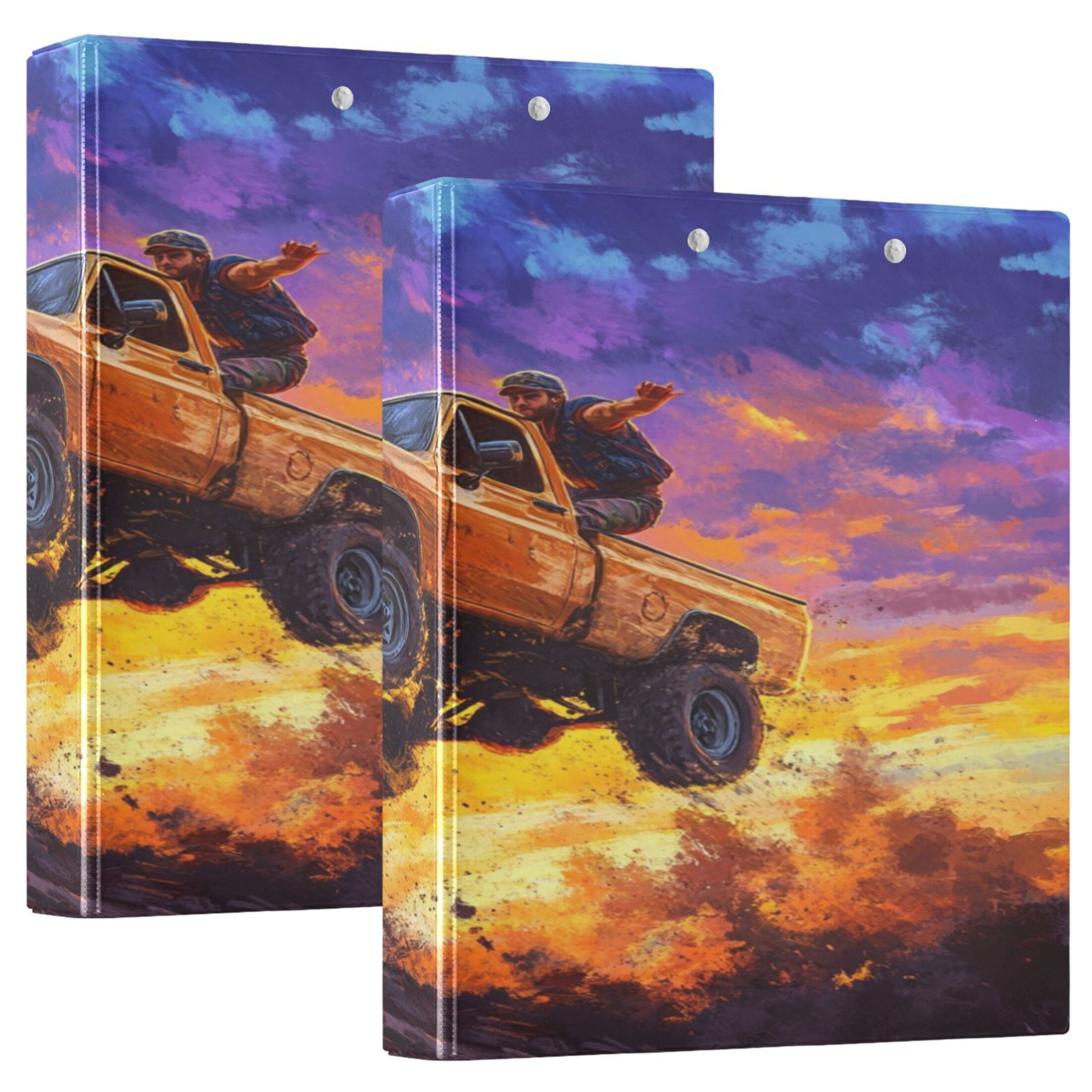 WOBOGO Orange Pickup Truck Jumping Hills File Folders Extra Large ...