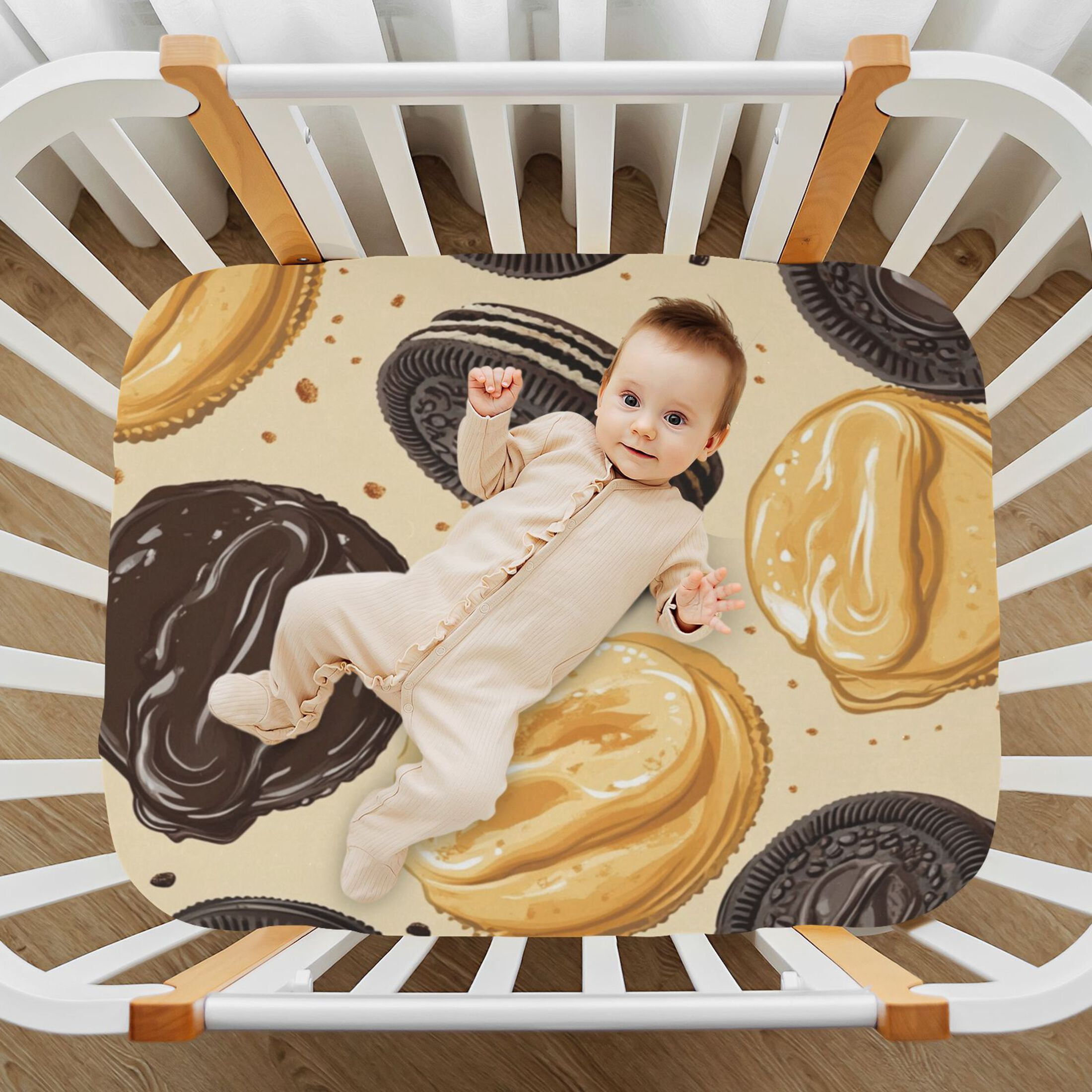 WOBOGO Oreo Cookies Baby Crib Sheets Super Soft Microfiber Playard ...