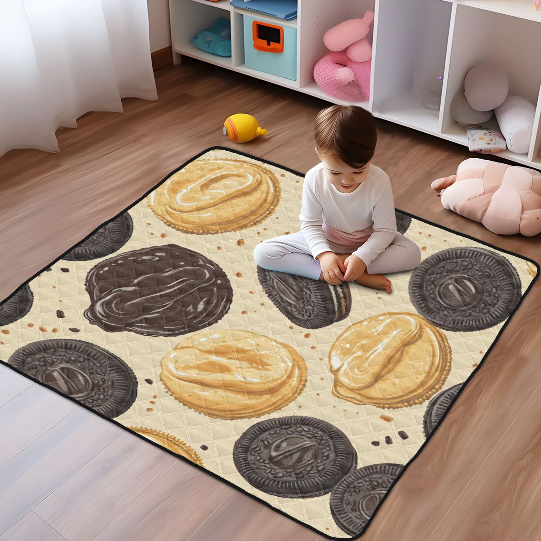 WOBOGO Oreo Cookies Baby Playmats Extra Large Waterproof Rollable ...