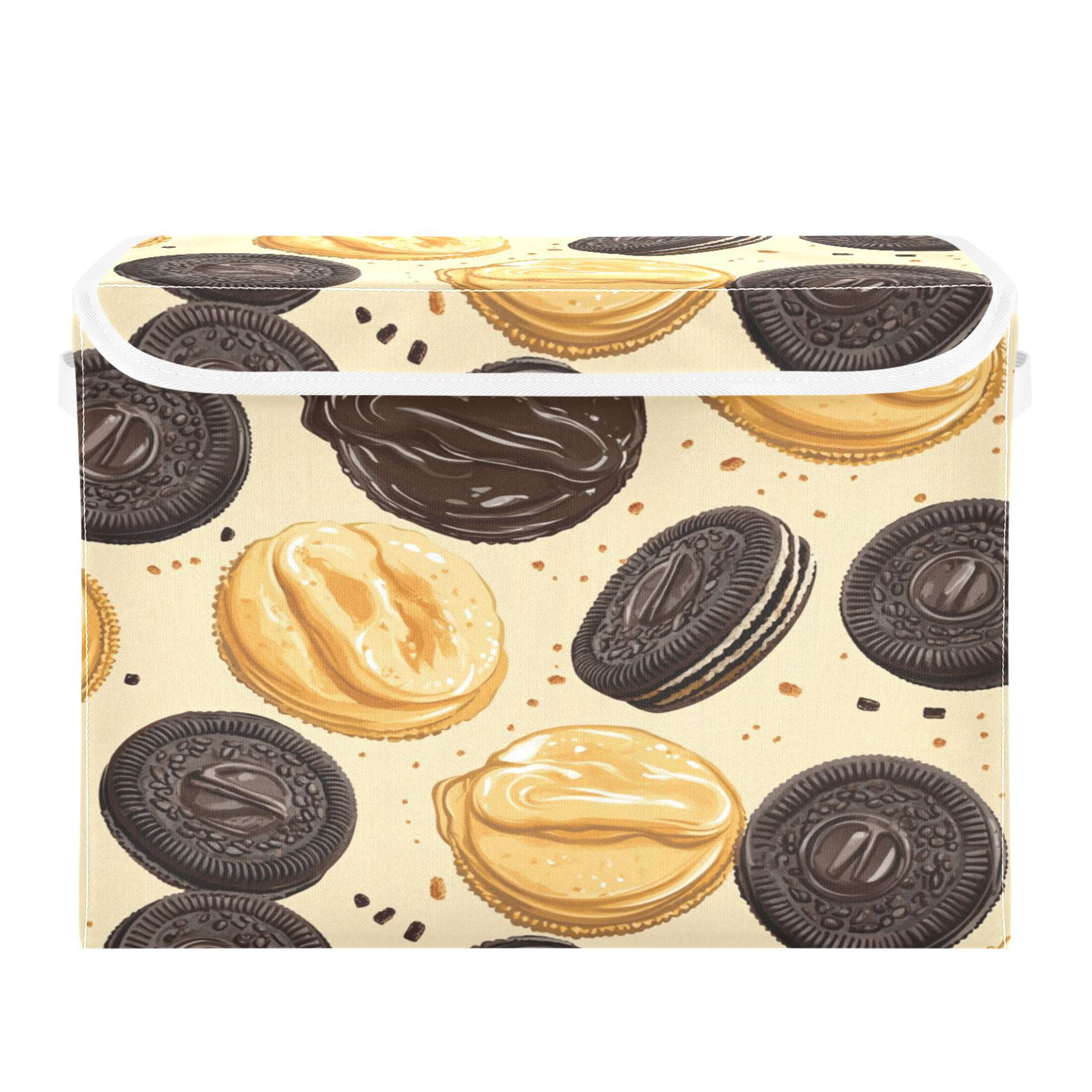 WOBOGO Oreo Cookies Large Collapsible Storage Box Flip Lid Fabric ...