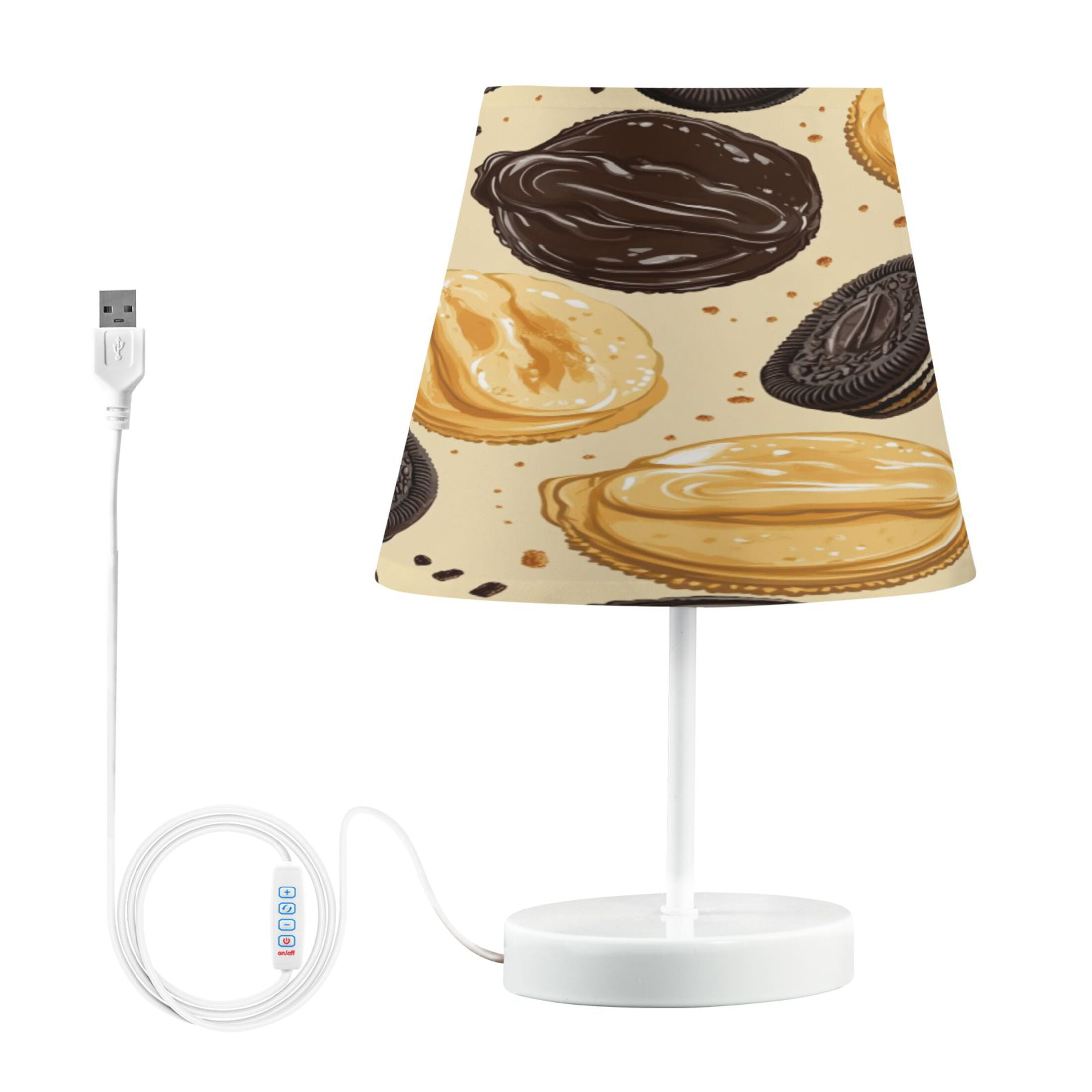 WOBOGO Oreo Cookies Table Lamps Bedroom 3-Speed Dimmable Farm Style ...
