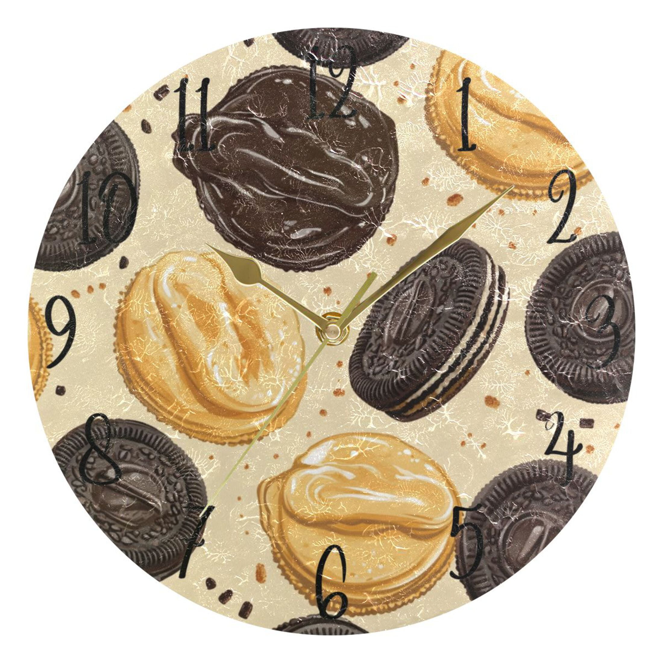 WOBOGO Oreo Cookies Wall Clock 10in Silent Mechanism Battery Operated ...