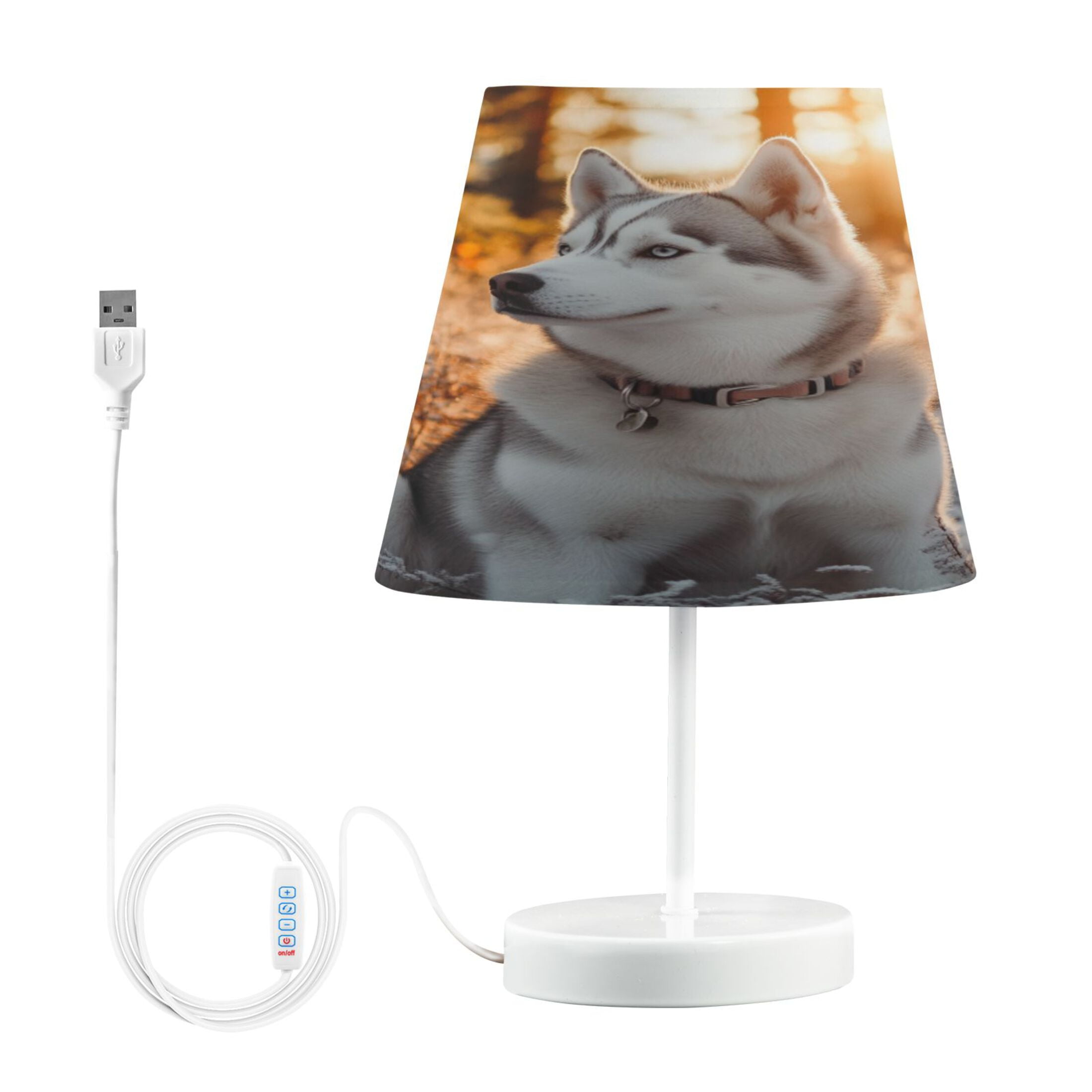 WOBOGO Outdoor Husky Dog Table Lamps Bedroom 3-Speed Dimmable Farm ...