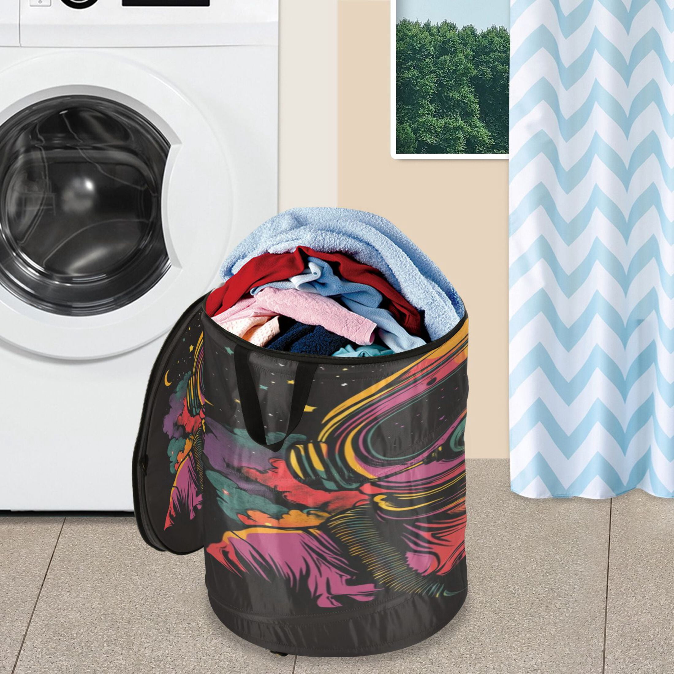 WOBOGO Outer Space Astronauts Pattern Foldable Laundry Baskets with ...