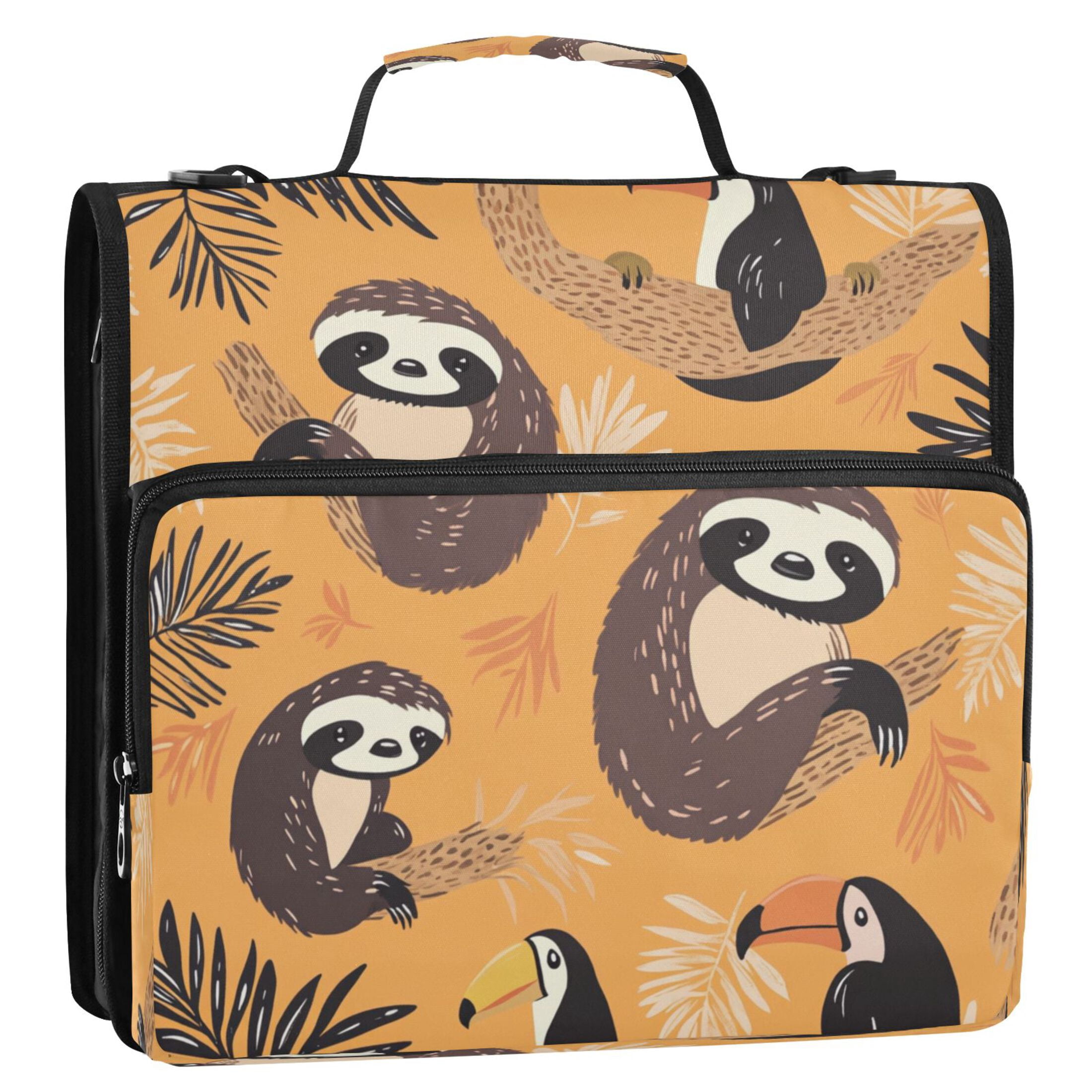 WOBOGO A Pattern with Cute Sloth and Toucan in The Jungle Ring Binder ...