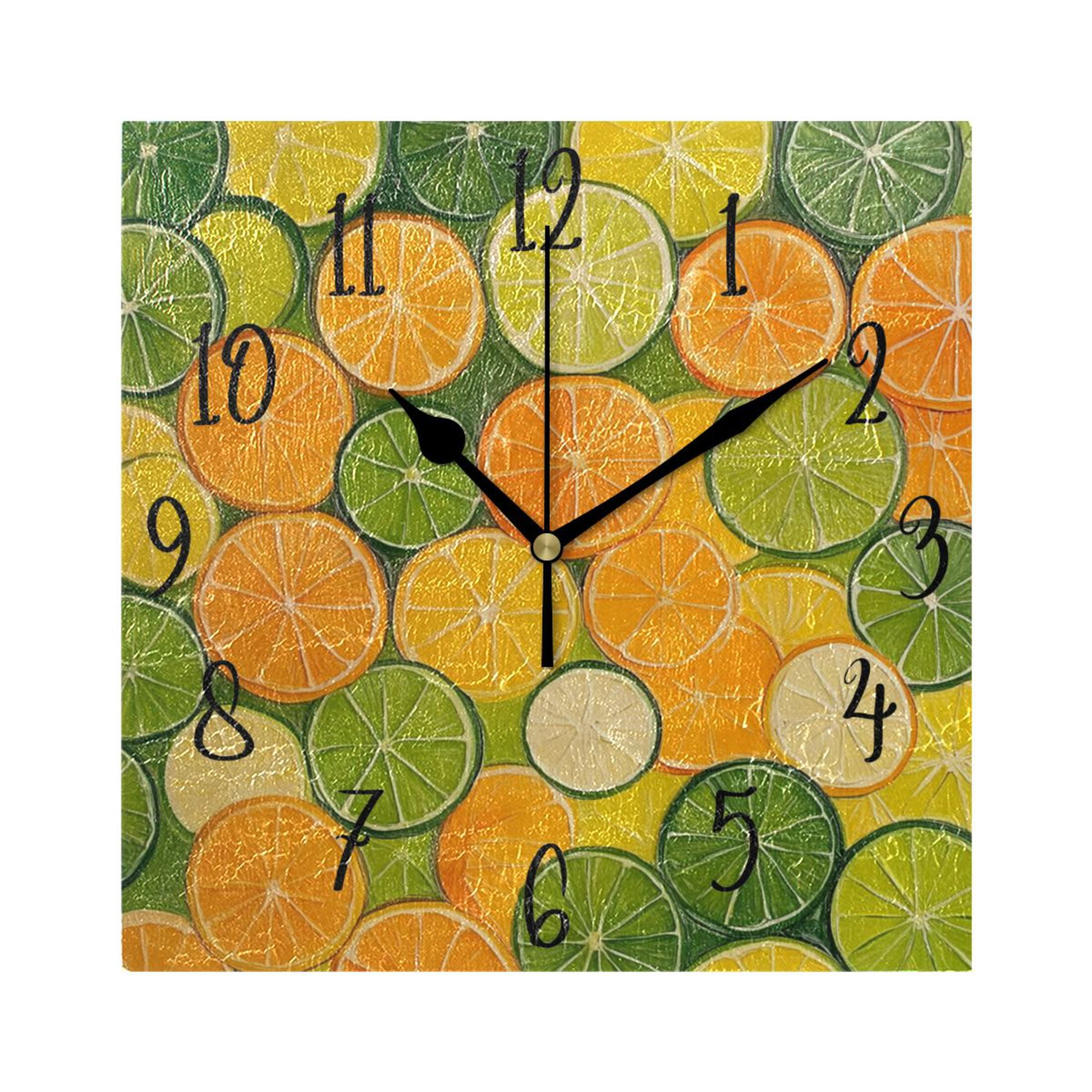 WOBOGO The Pattern Of Orange and Lime Slices Wall Clock 7.78 Inch ...