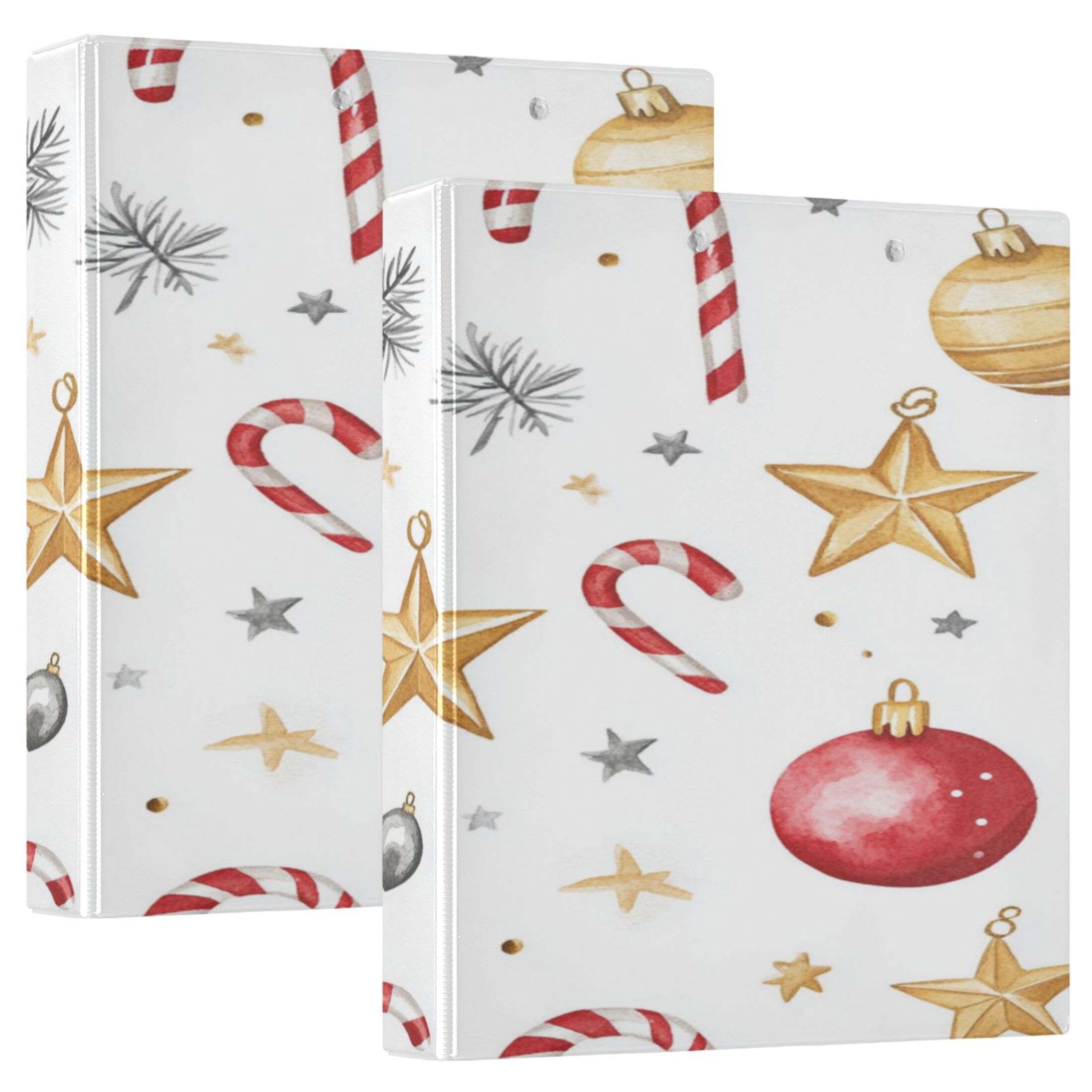 WOBOGO A Pattern with Watercolor Christmas Ornaments File Folders Extra ...
