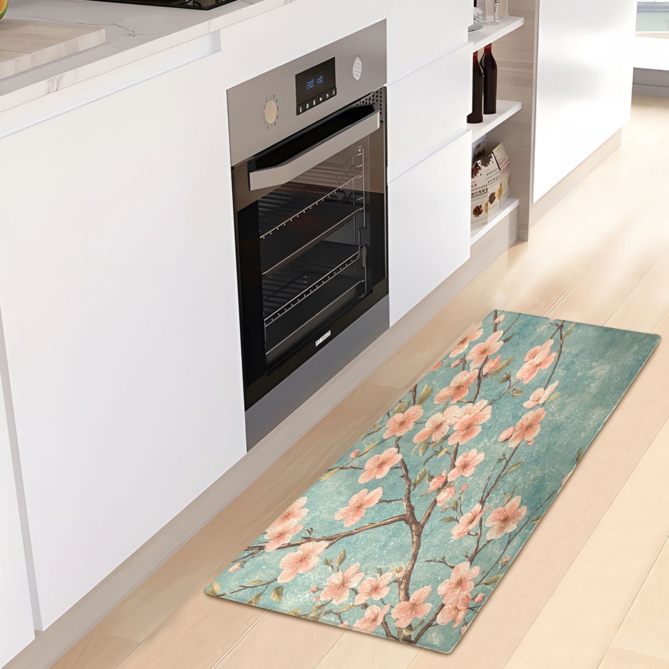 WOBOGO Peach Blossom Pattern Carpet 39x20in Kitchen Bathroom Plush ...