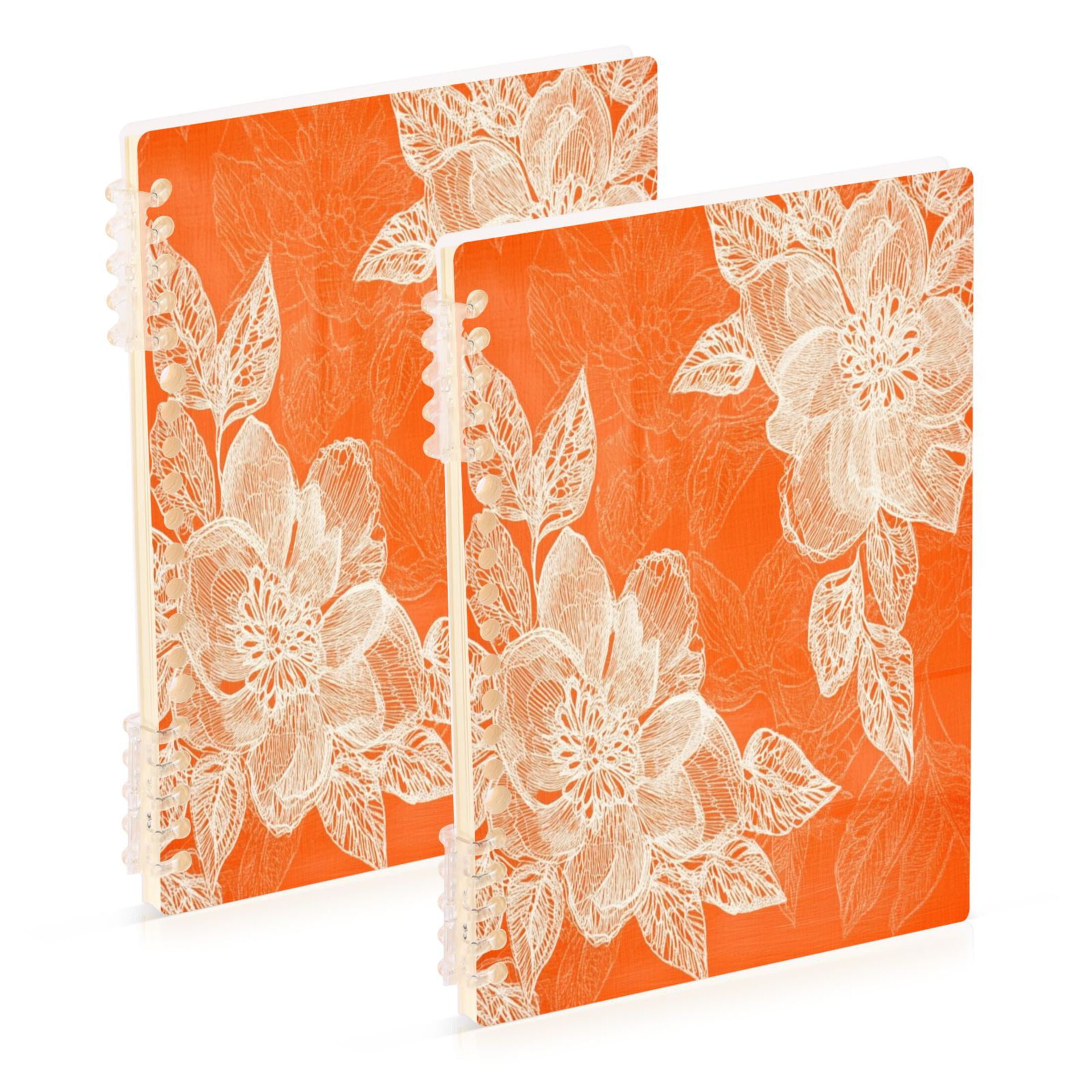WOBOGO Peach Lace Pattern on Orange Background Notebook College ...
